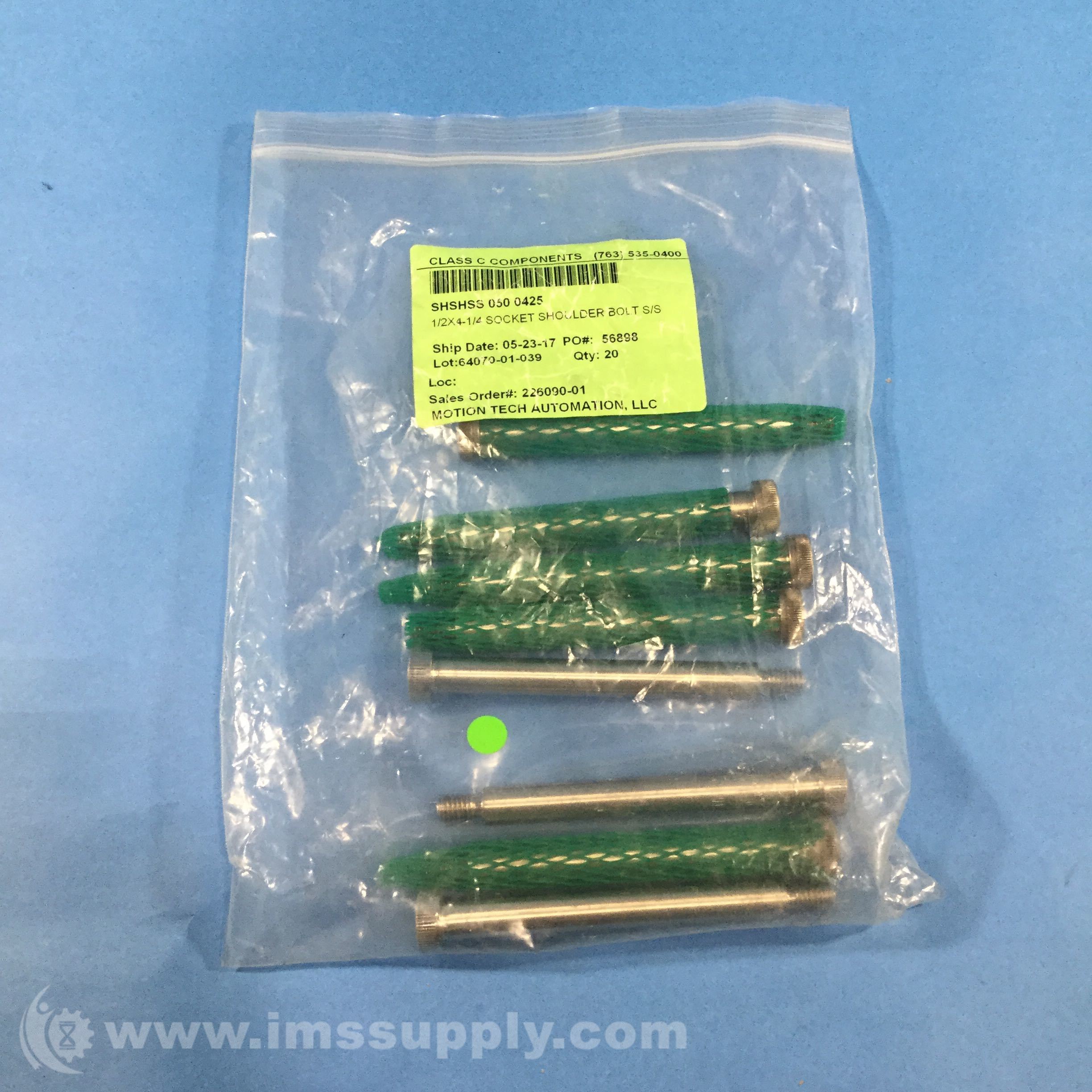 Motion Tech Automation SHSHSS 050 0425 1/2X4-1/4 Bolts, Bag of 20 - IMS ...