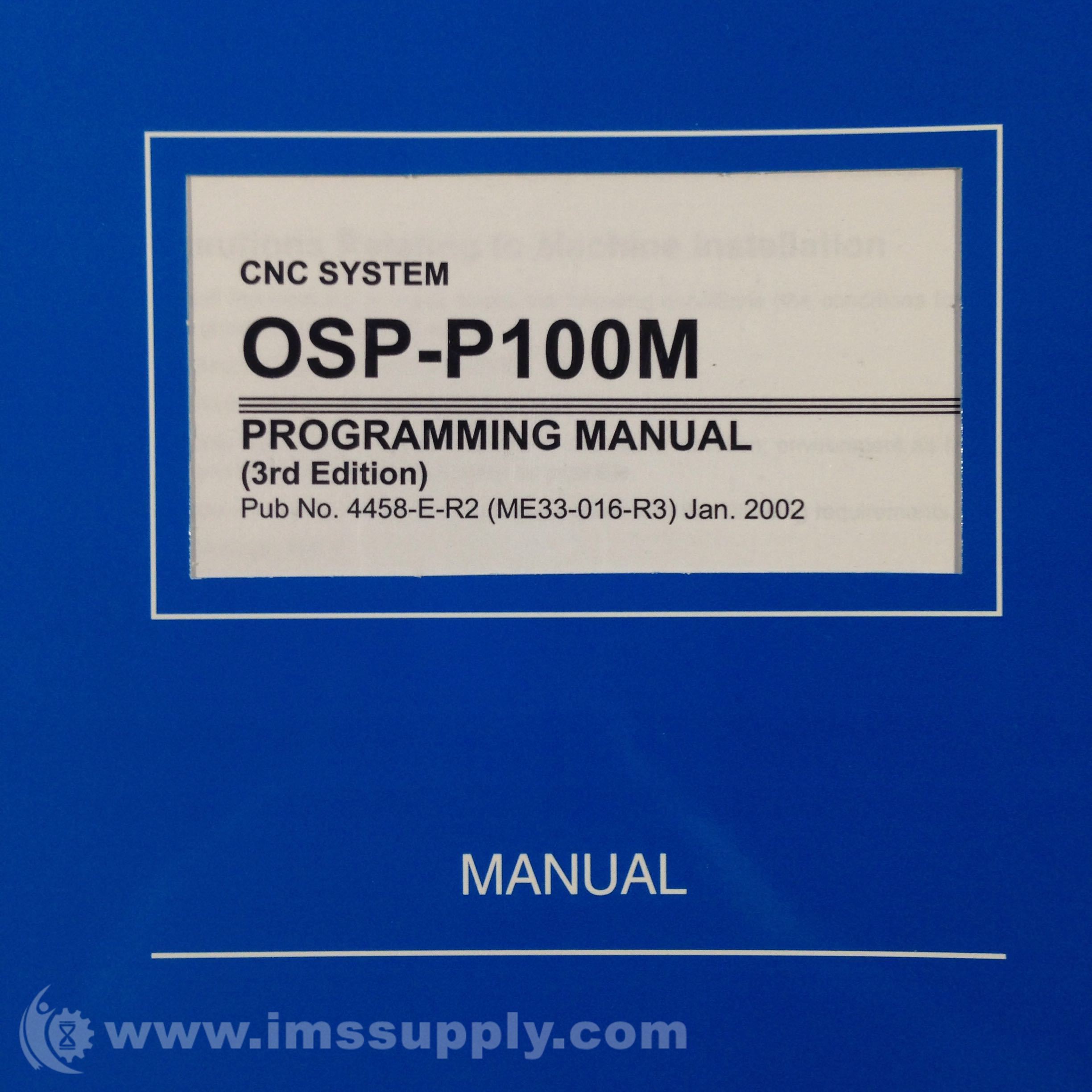 Okuma OSP-P100M Programming Manual - IMS Supply
