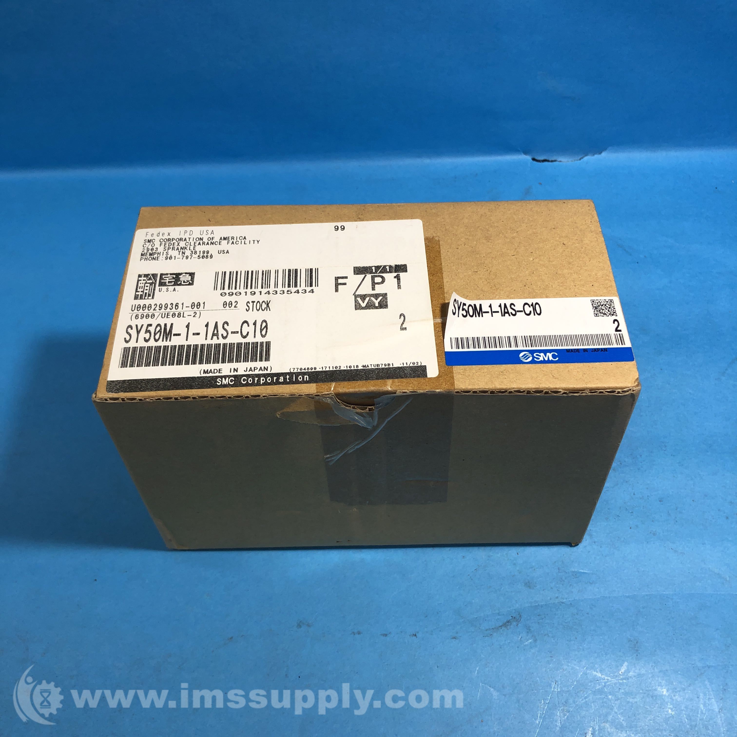 SMC SY50M-1-1AS-C10 Box of 2 SY 4/5 Port Solenoid Valves - IMS Supply