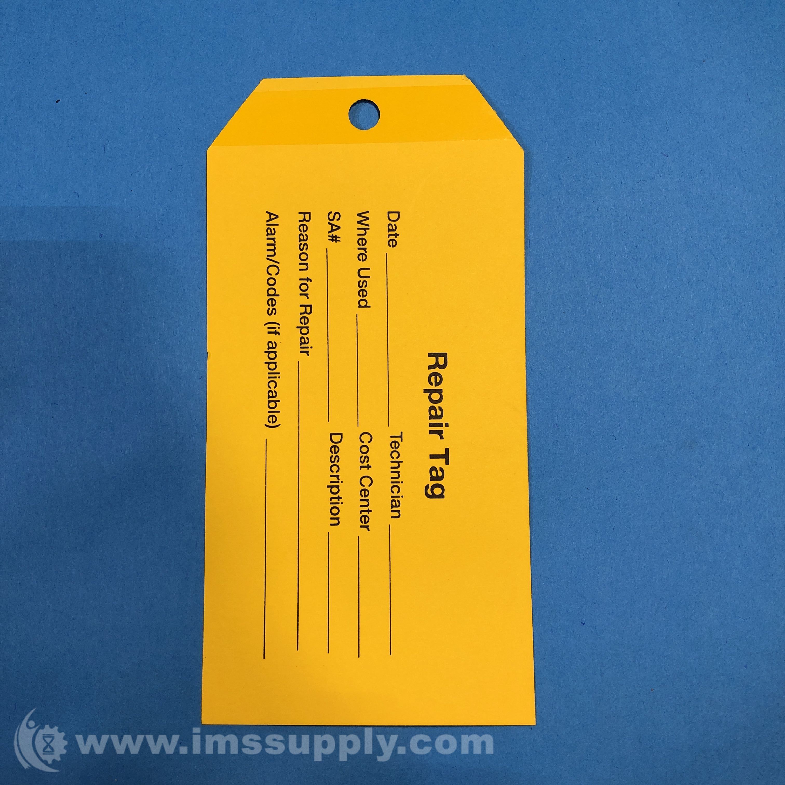 Yellow Repair Tag - IMS Supply