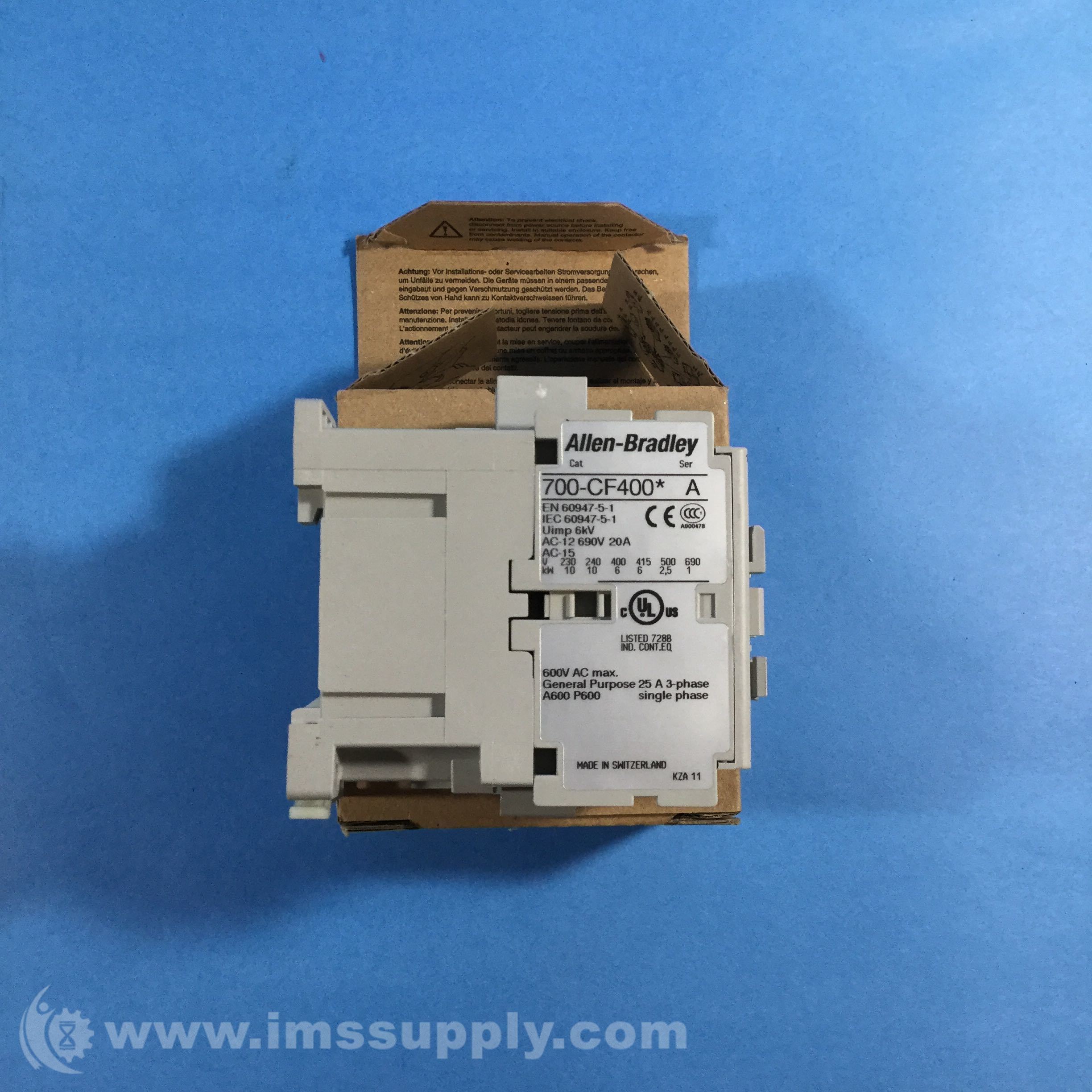 Allen Bradley 700-CF400D Control Relay, 110V50/120V60HZ - IMS Supply