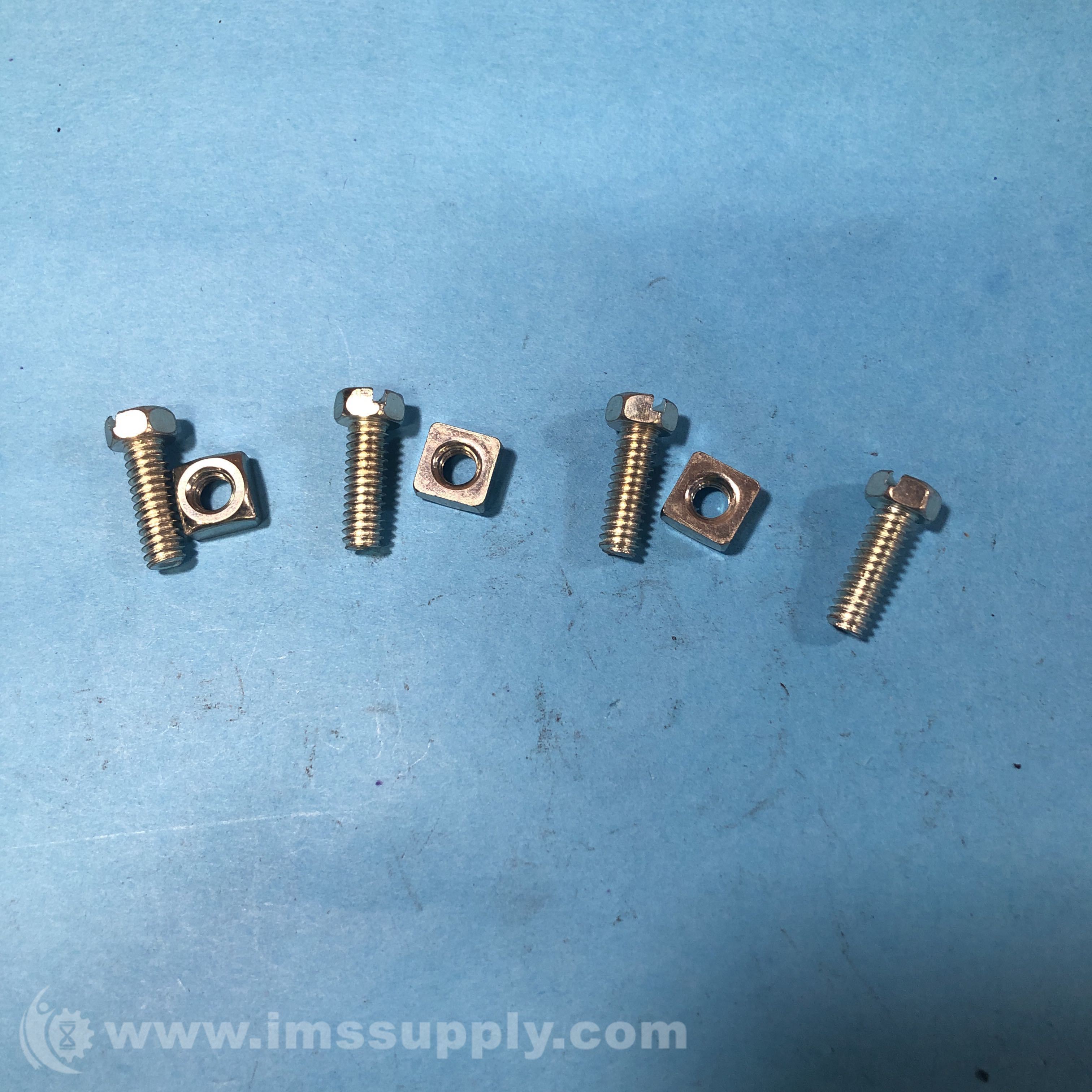 Set of 4 Slotted Drive Hex Head Screws and Square Nuts Kit - IMS Supply