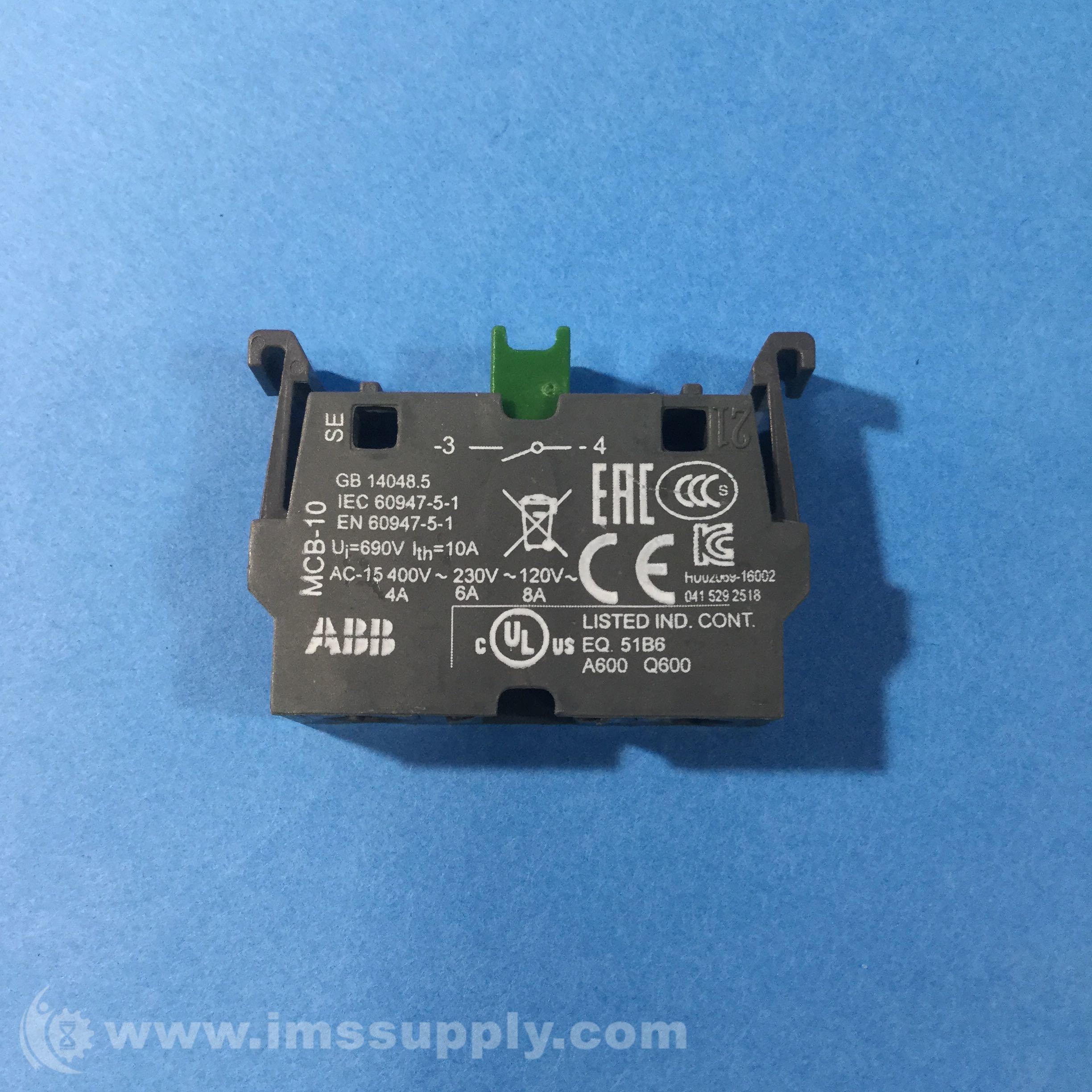 ABB MCBH-10 Switch, Contact Block, 1 No With Holder - IMS Supply