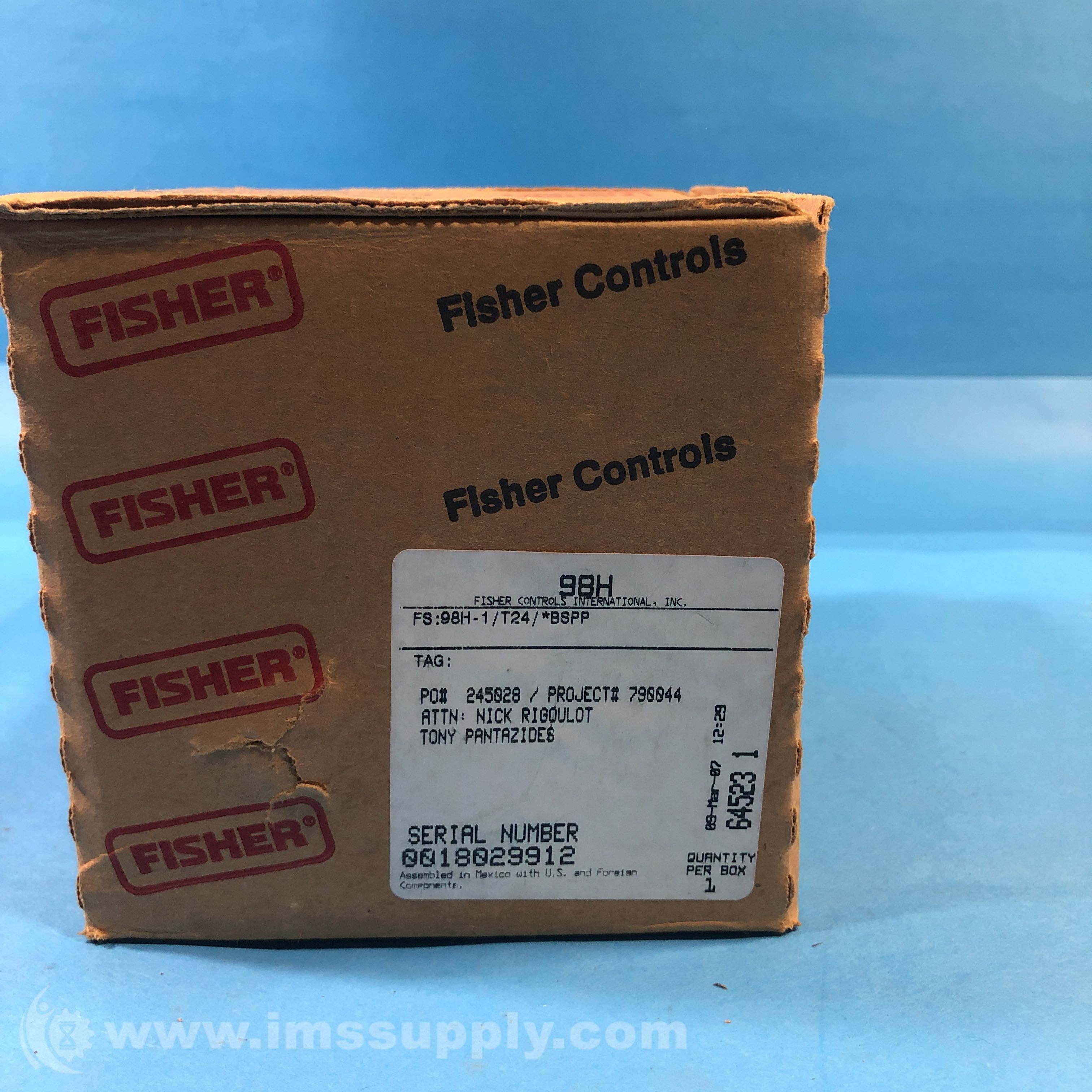 Fisher Controls 98H Backpressure Regulator - IMS Supply