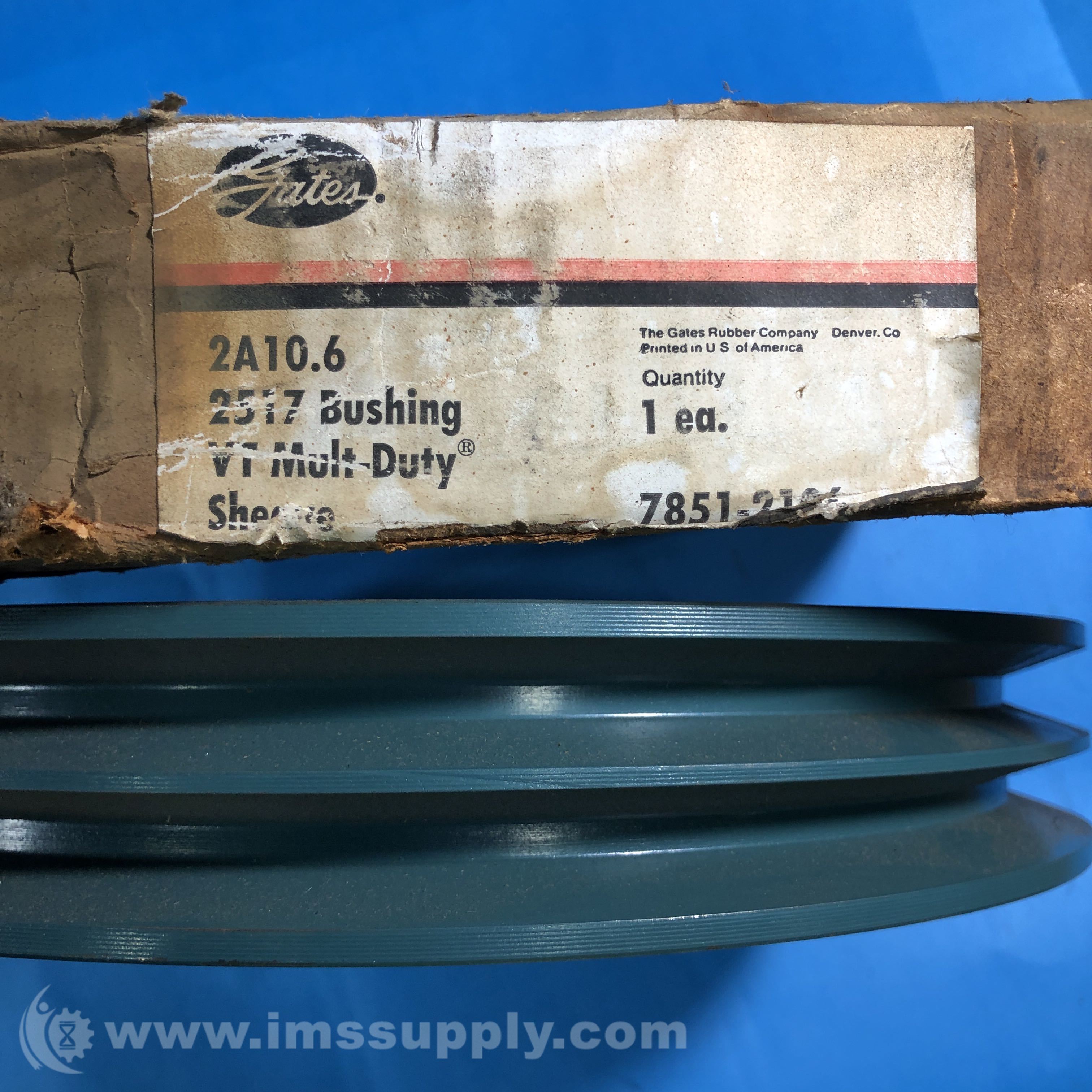Gates 7851-2106 2A10.6 2517 Sheave 2 Groove Pulley, Bushing - IMS Supply