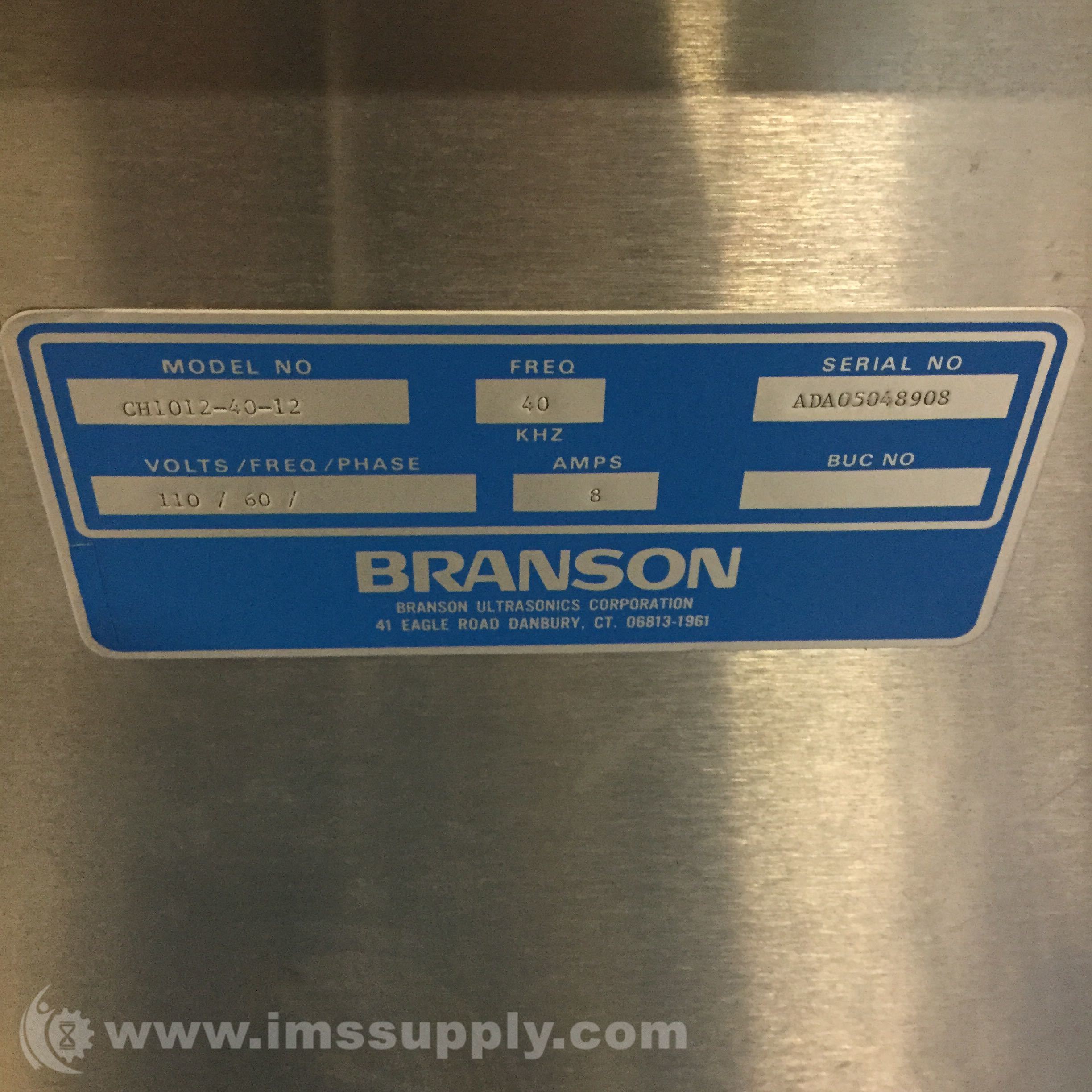 Branson CH1012-40-12 Industrial Ultrasonic Tank, 40kHz 120v - IMS Supply