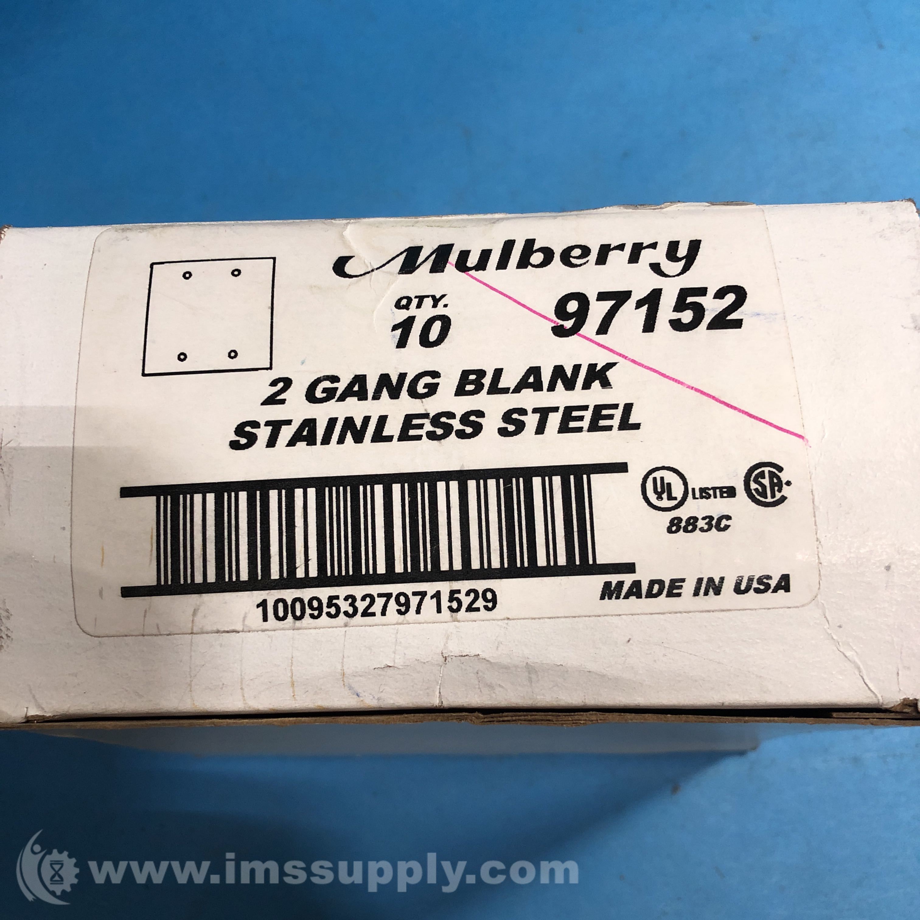 Mulberry 97152 Box of 10 2 Gang Blank Box Wallplate - IMS Supply