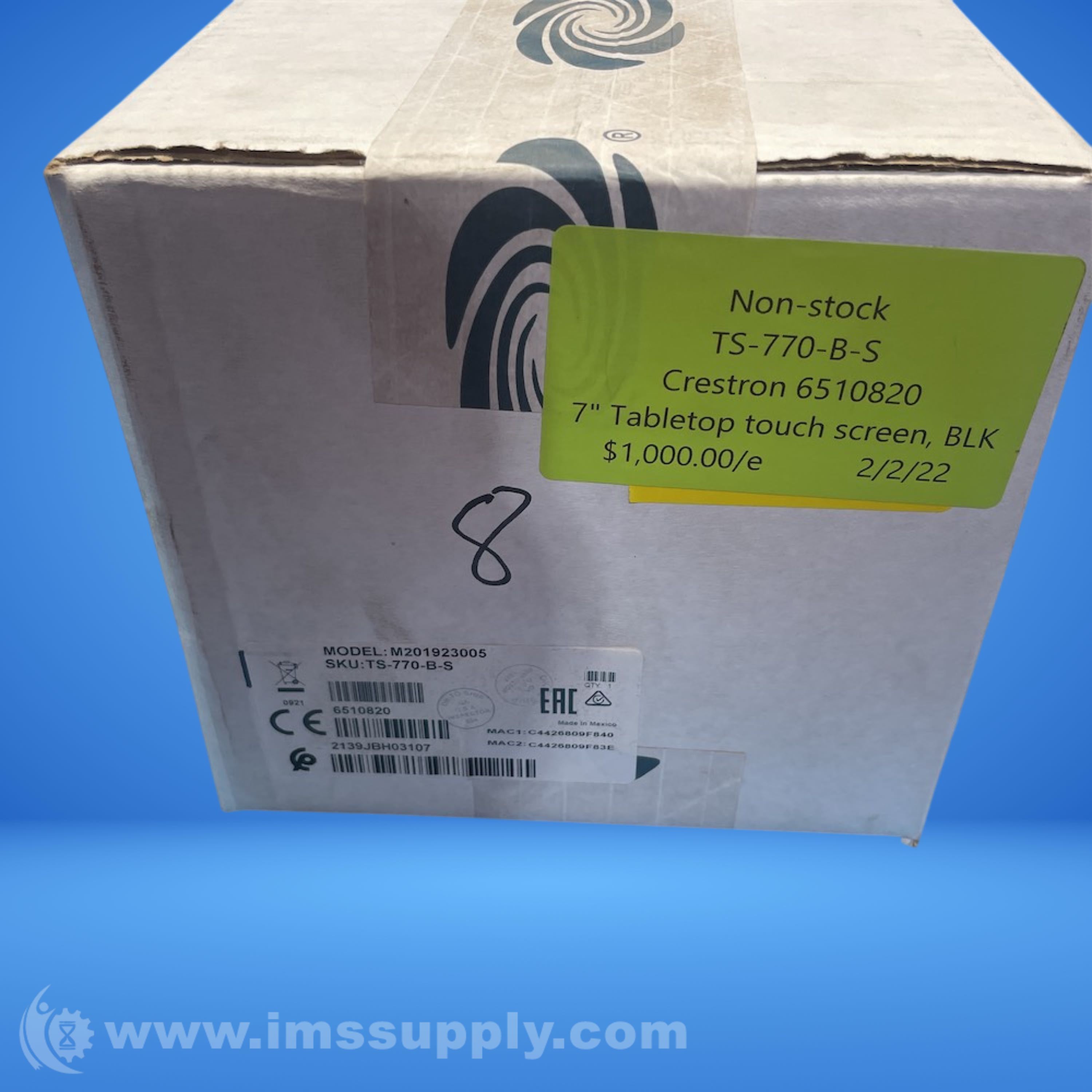 Crestron TS-770-B-S 7 in. Tabletop Touch Screen, 6510820 - IMS Supply