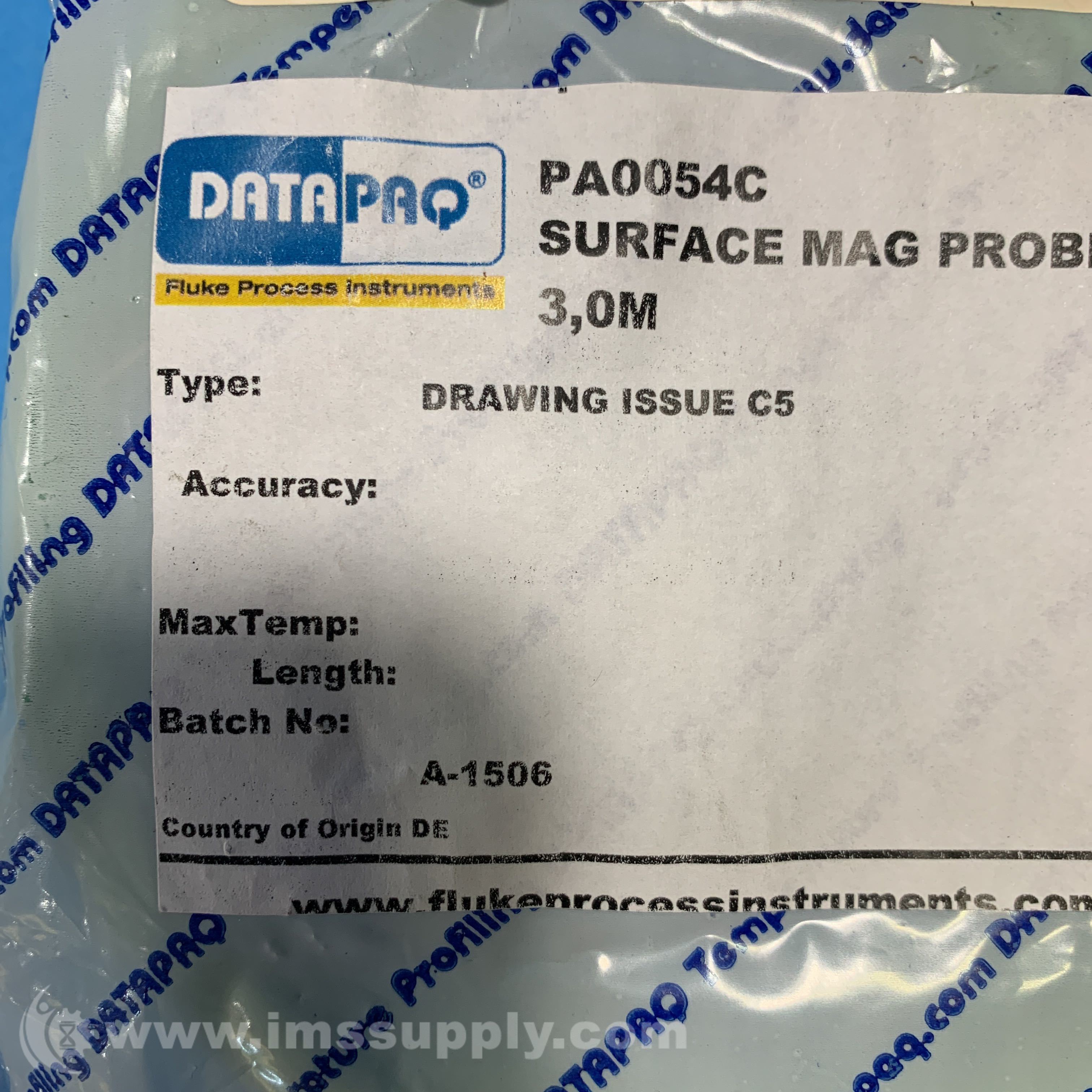 Fluke PA0054C DataPaq Surface MAG Surface Probe 3,0m - IMS Supply