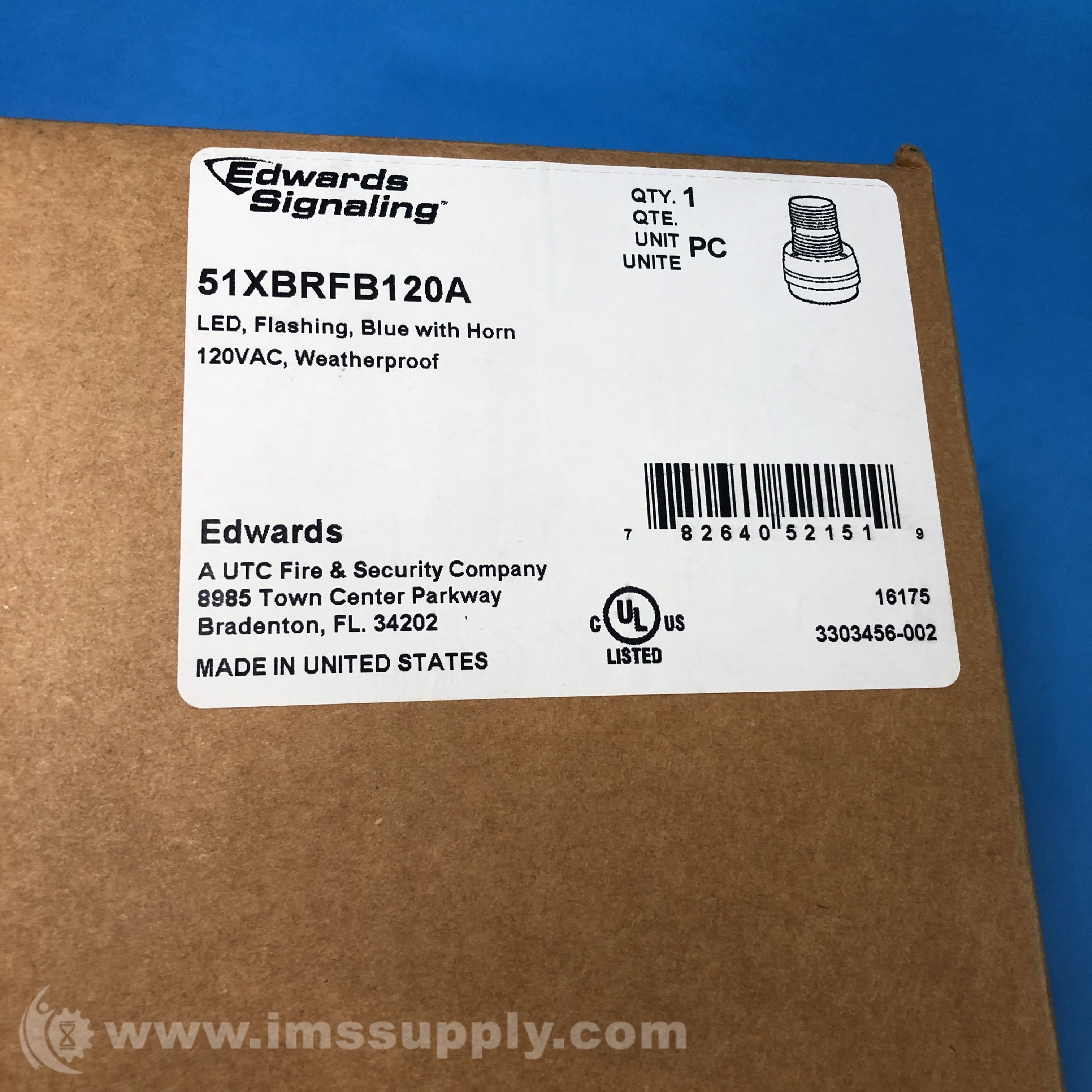 Edwards Signaling 51XBRFB120A Xtra-Brite LED Beacon with Horn - IMS Supply