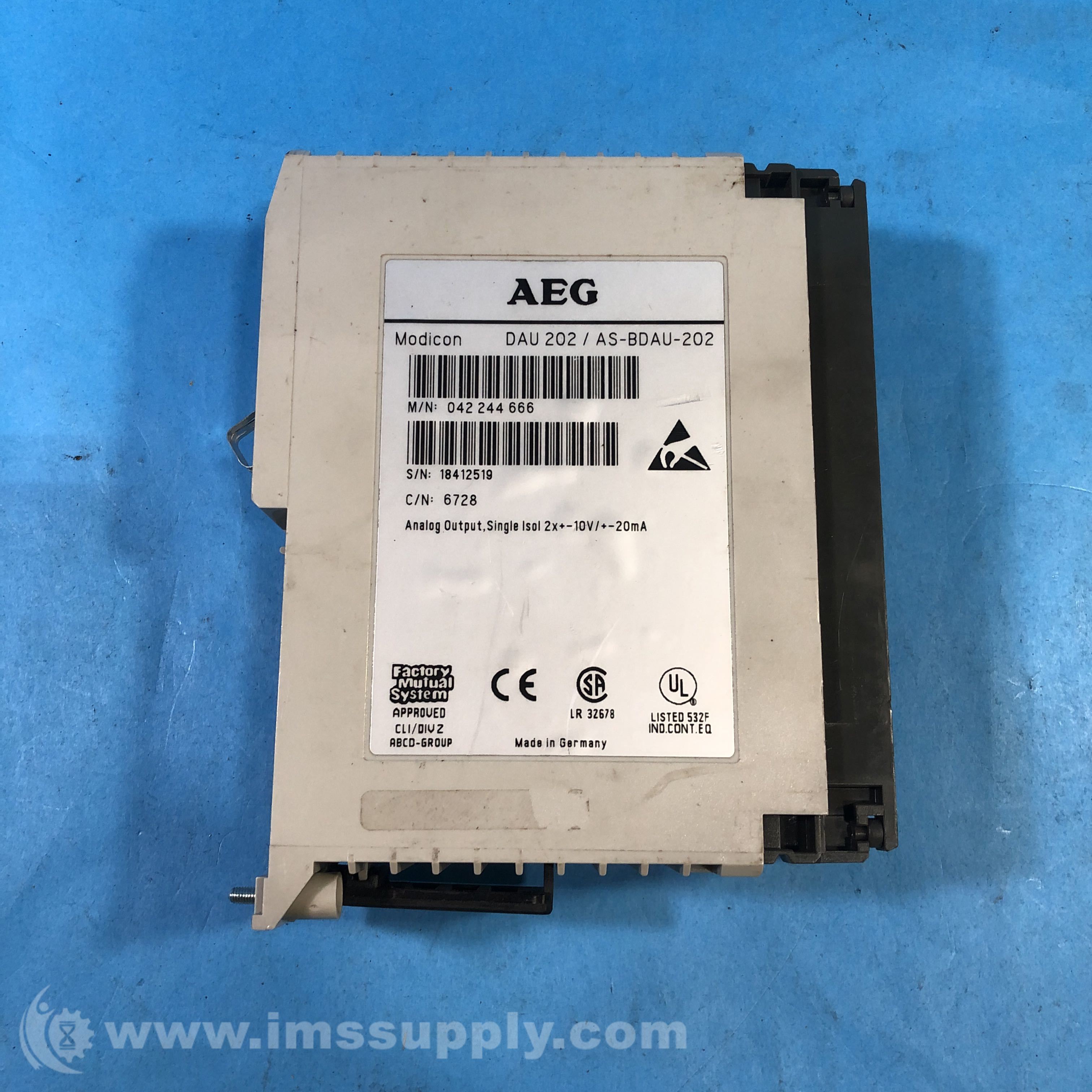 Eec Aeg DAU-202-AS/BDAU-202 Analog Output Module - IMS Supply