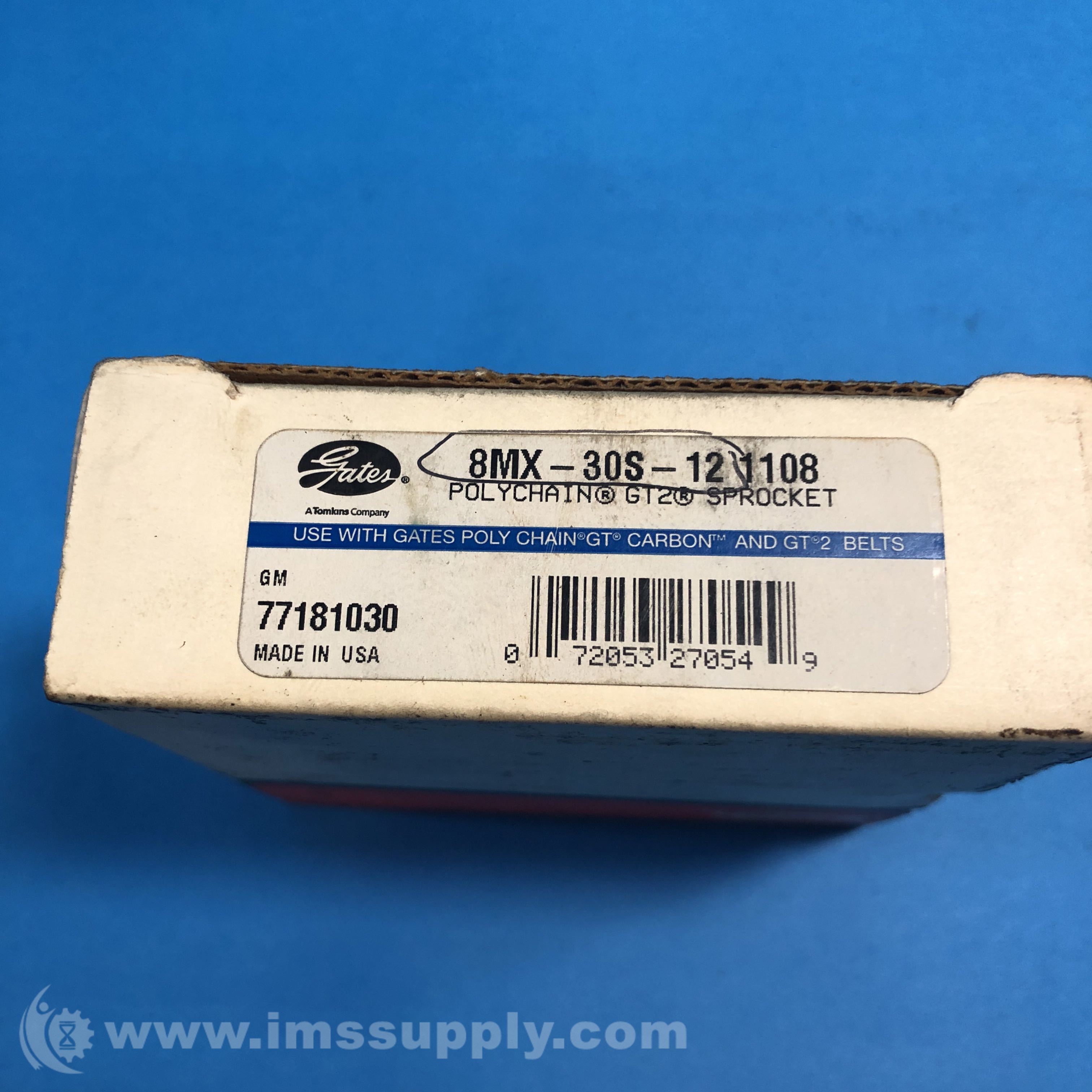 Gates 8MX-30S-12 1108 Polychain GT2 Sprocket, 3.008 Diameter - IMS Supply