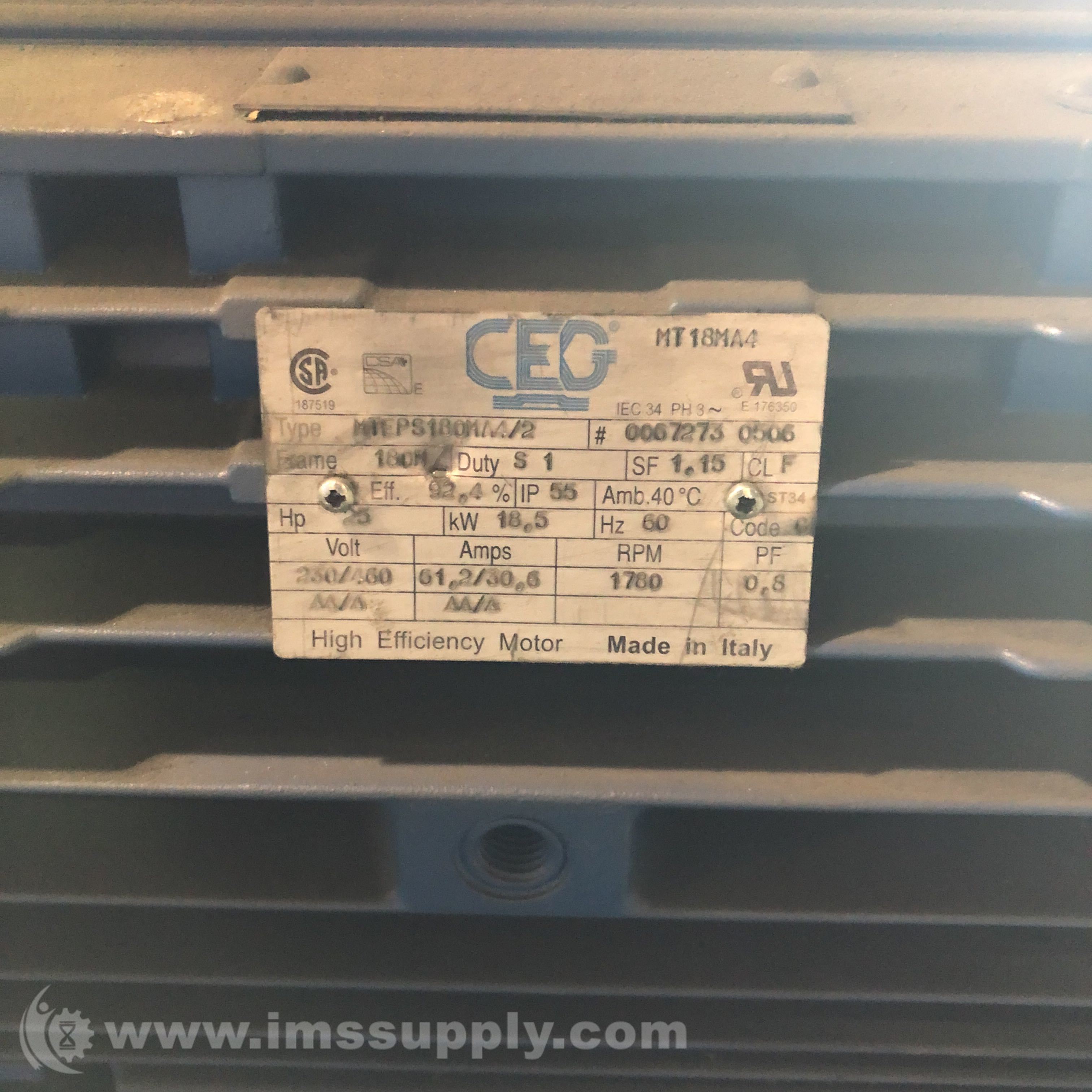 CEG Electric Motors MTEPS180MA4/2 Electric Motor - IMS Supply