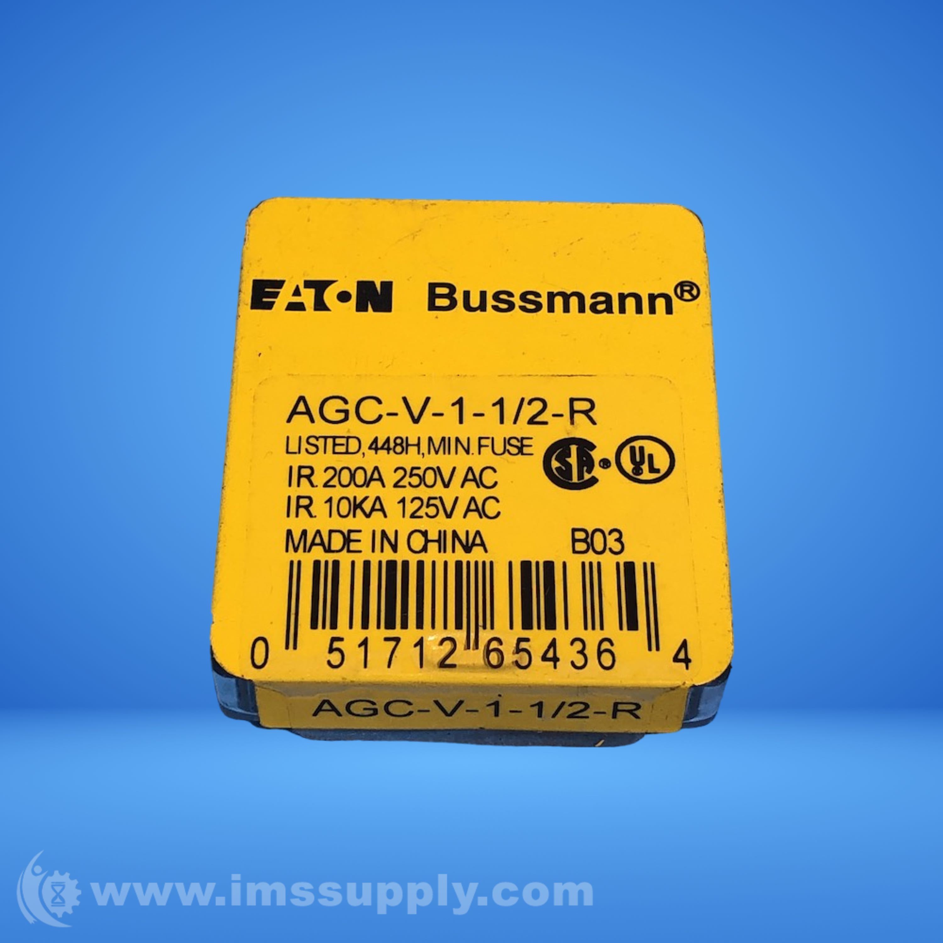 Bussmann AGC-V-1-1/2-R Pack of 4 Cartridge Fuses Small Dimension - IMS ...