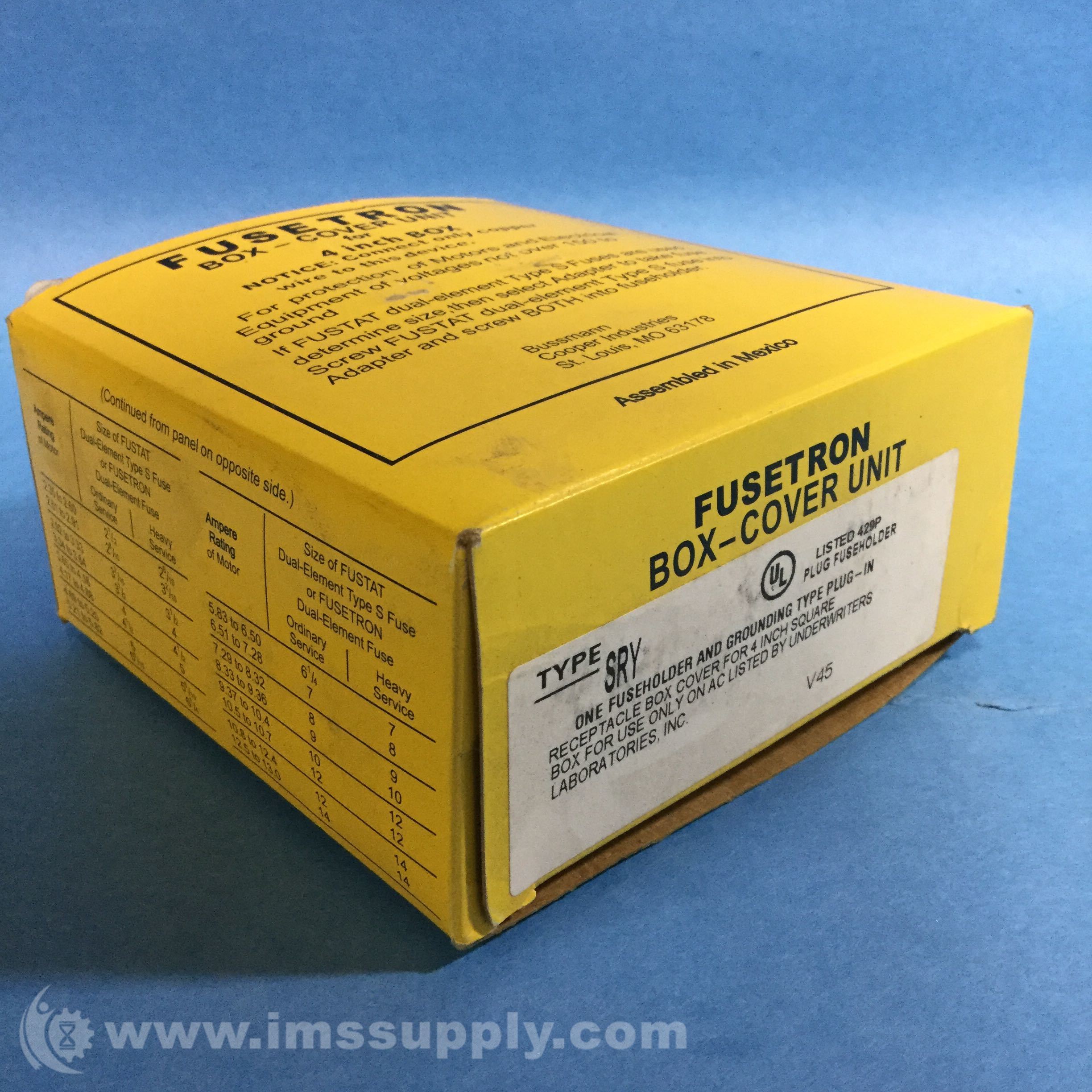Bussmann SRY Box Cover Unit - IMS Supply