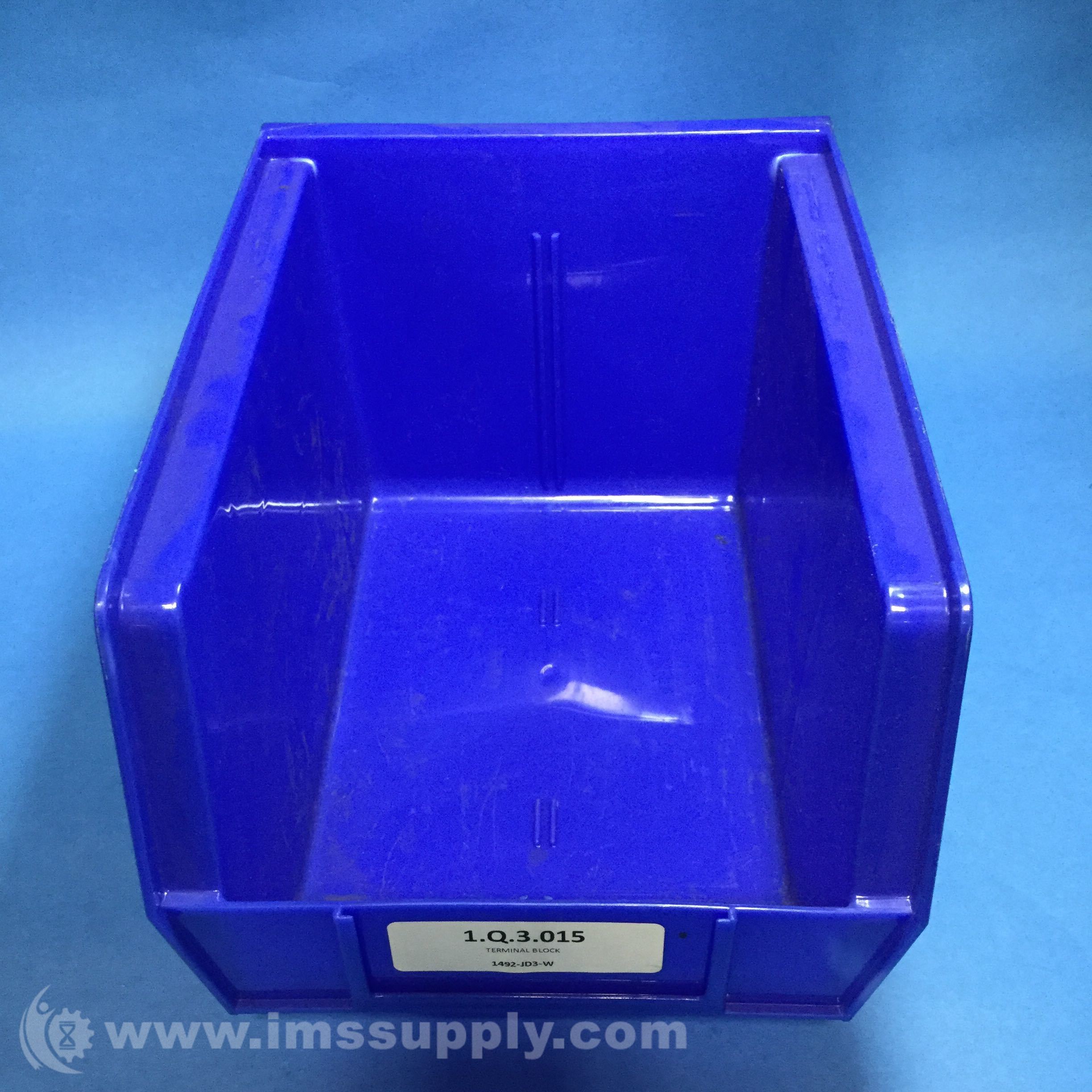Uline S-12416 Blue Plastic Stackable Bins - 11 x 8 x 7 - IMS Supply