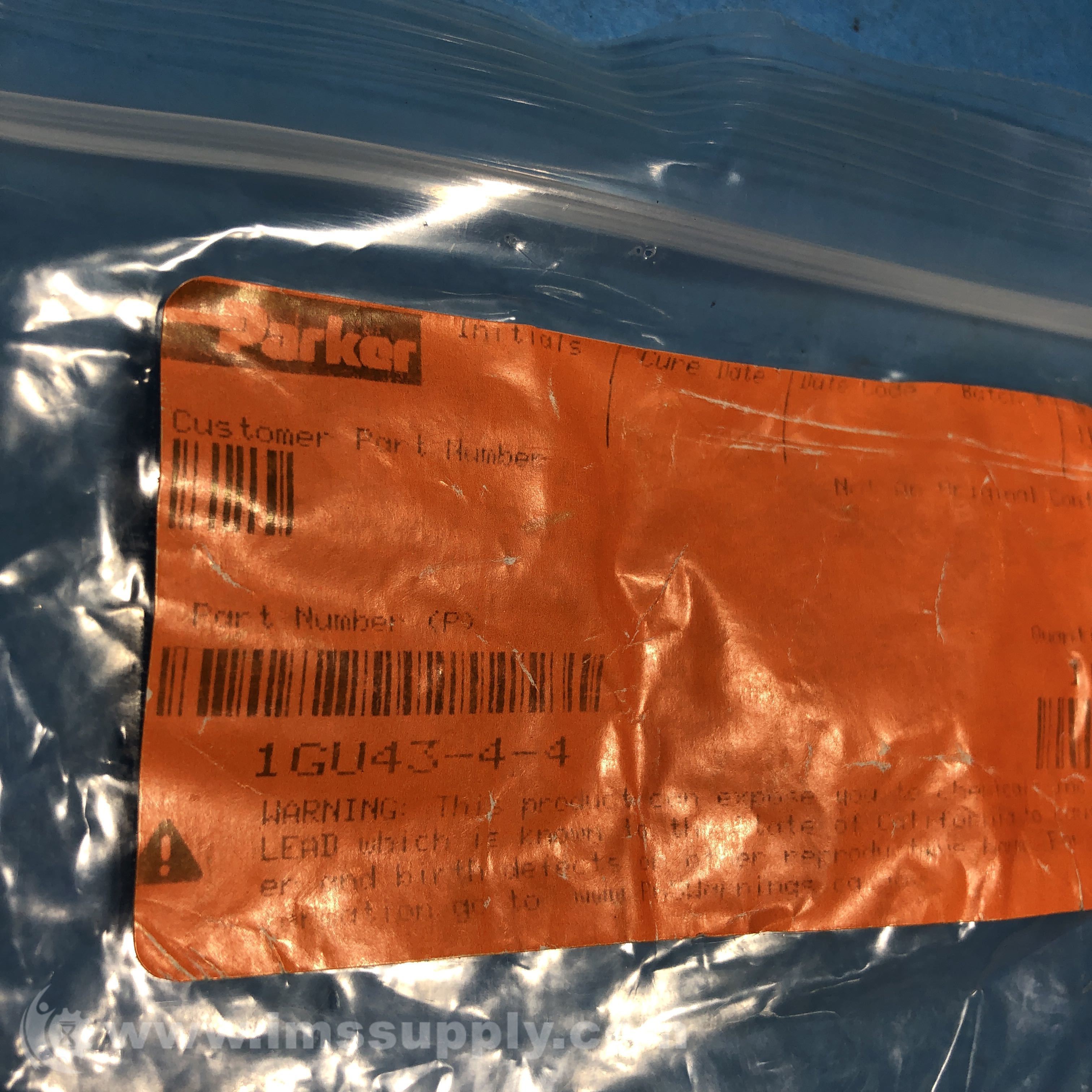 Parker IGU43-4-4 Bag of 10 Crimp Style Hydraulic Hose Fittings - IMS Supply