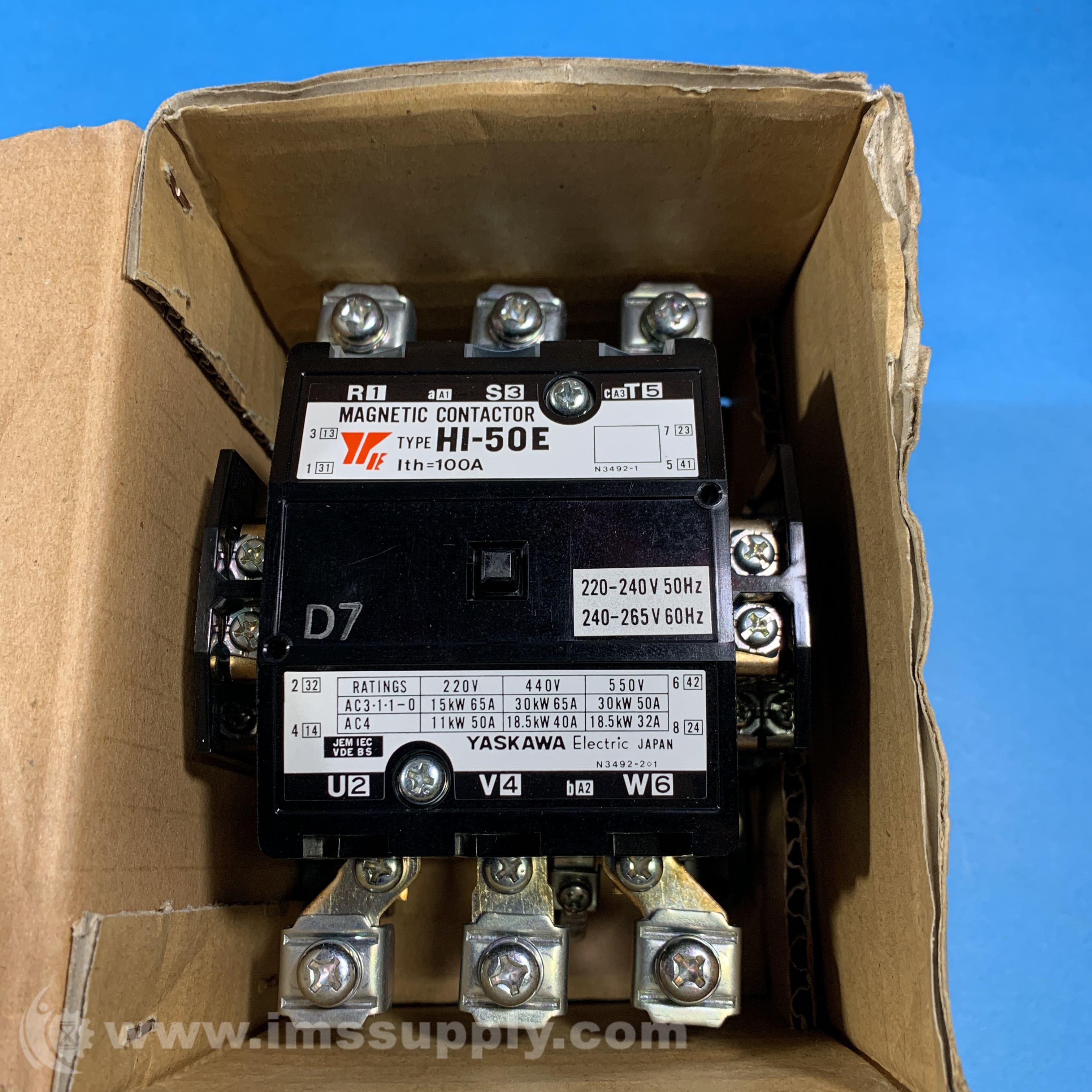 Yaskawa HI-50E AC Magnetic Contactor, 100V / 200V - IMS Supply
