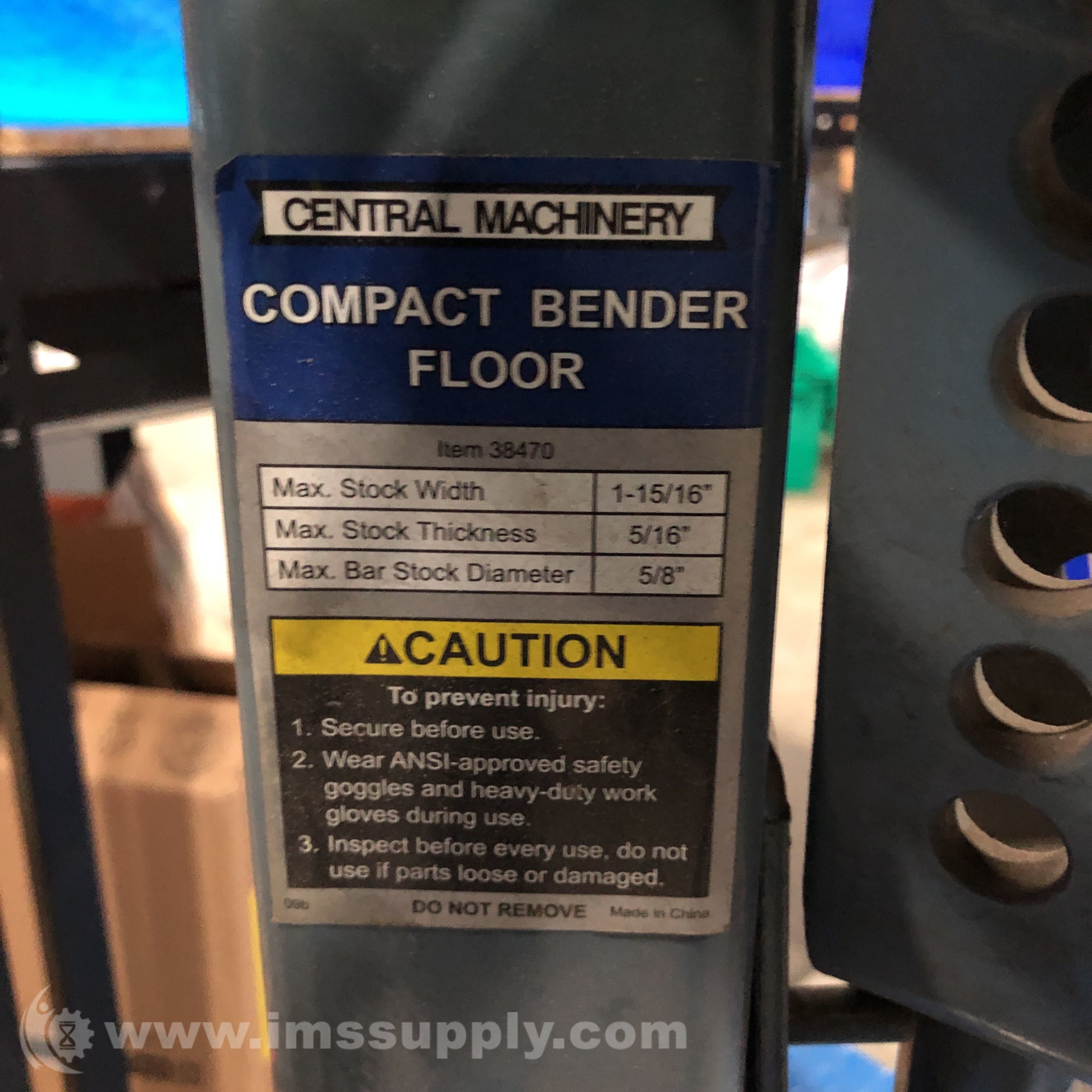 Central Machinery 38470 Mountable Compact Bender - IMS Supply