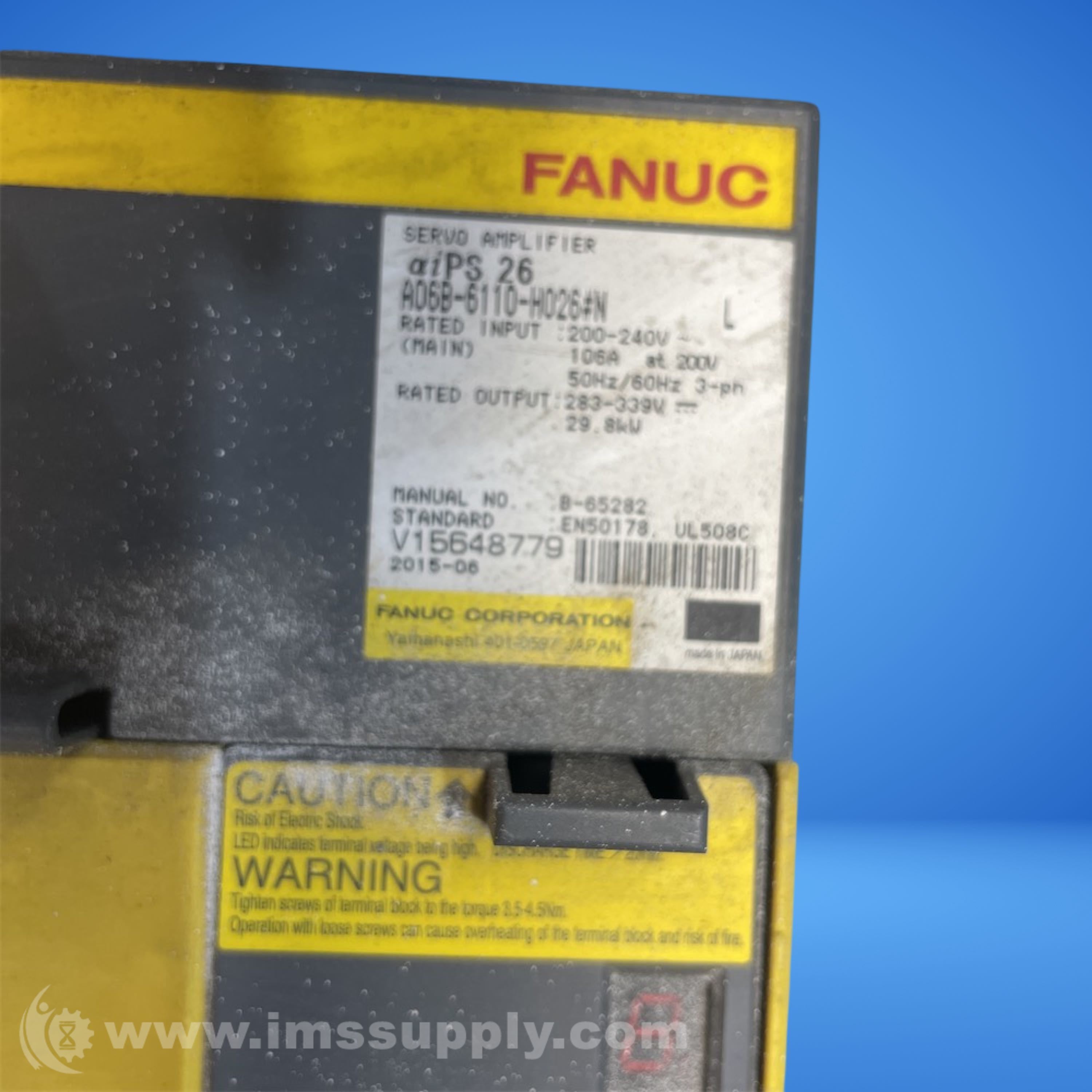 Fanuc A06B-6110-H026#N ALPHA i Power Supply Module PSM-26i - IMS Supply