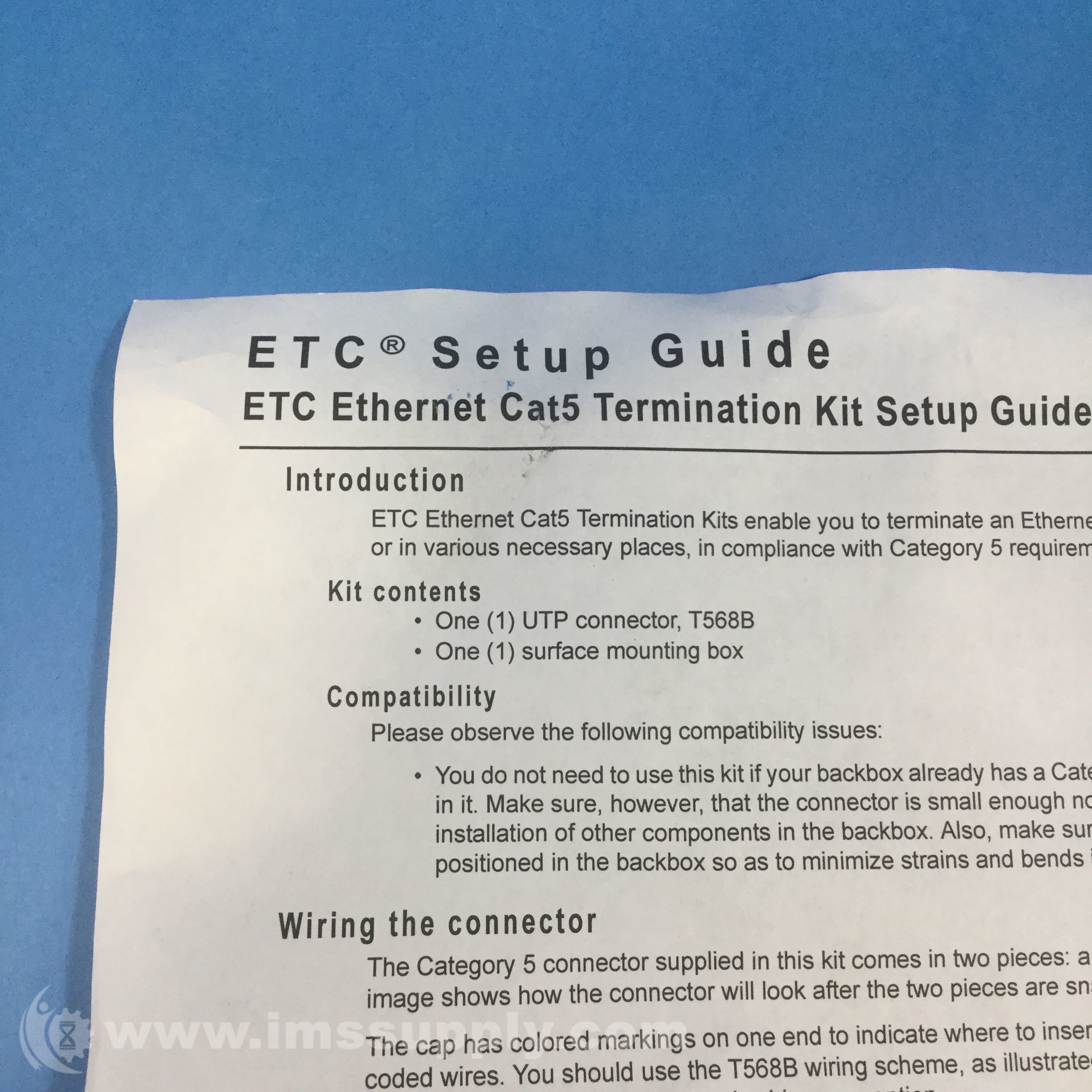 ETC 4101A2003 Ethernet CAT5 Termination Kit - IMS Supply