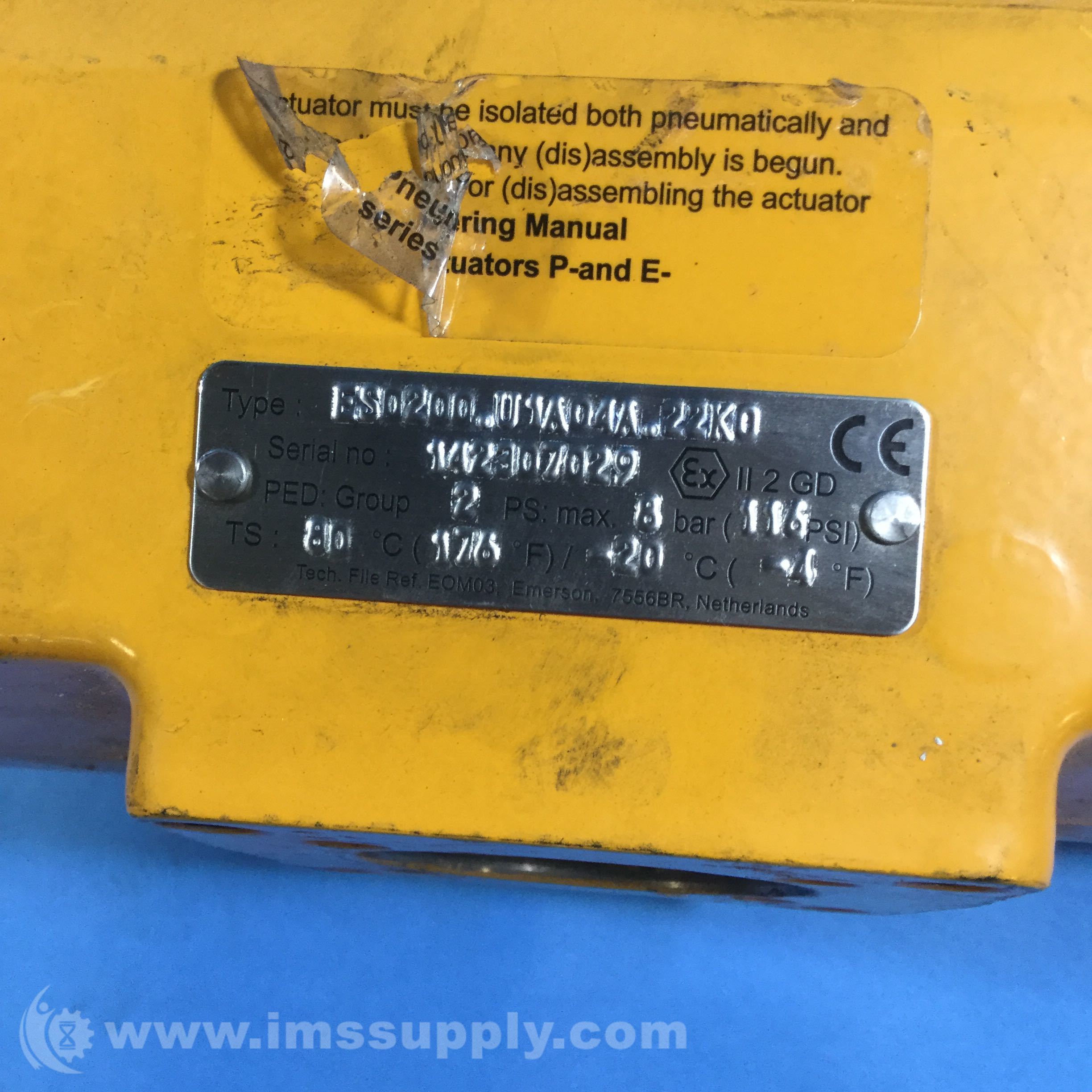 Elomatic ES0200.U1A04A.22K0 Pneumatic Rack and Pinion Actuator - IMS Supply