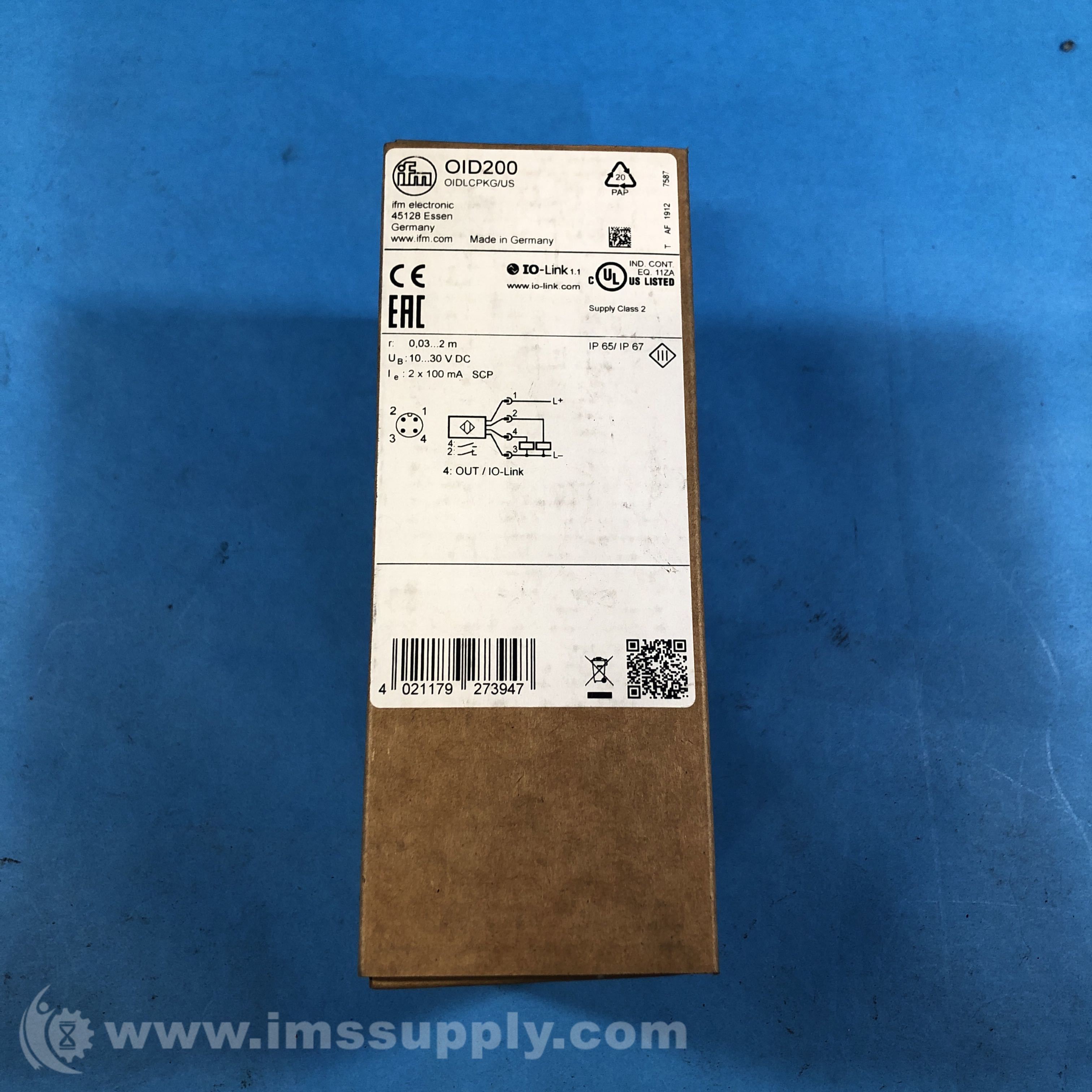 Ifm OID200 Sensor, M30 PE, Laser, 0.03-2m Range, 10-30VDC, PNP, M - IMS ...