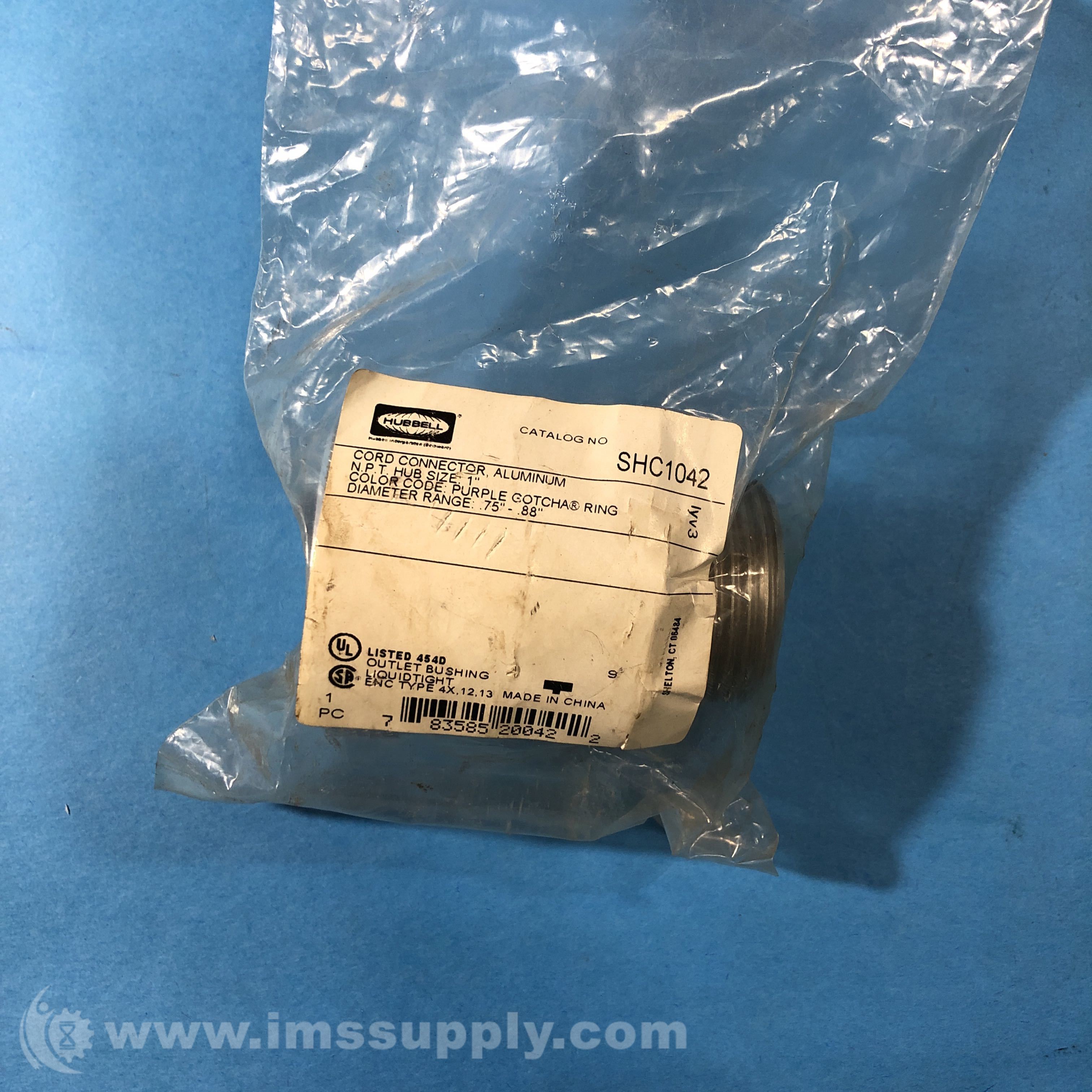 Hubbell SHC1042 Aluminum Cord Connector, Straight Male - IMS Supply