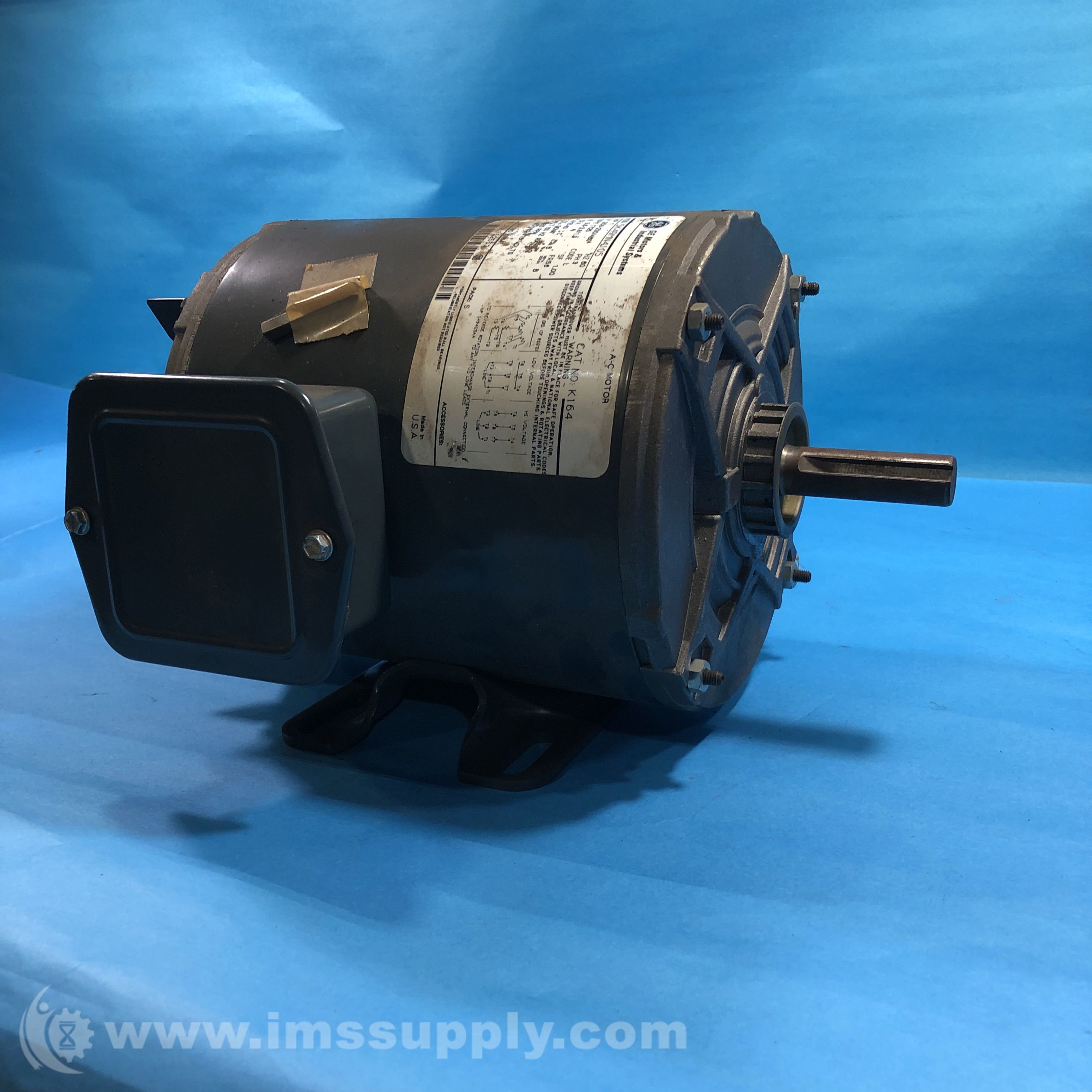 GE Motors 5K49MN4105 1HP 3 Phase Electric Motor 1725 RPM, K164 - IMS Supply