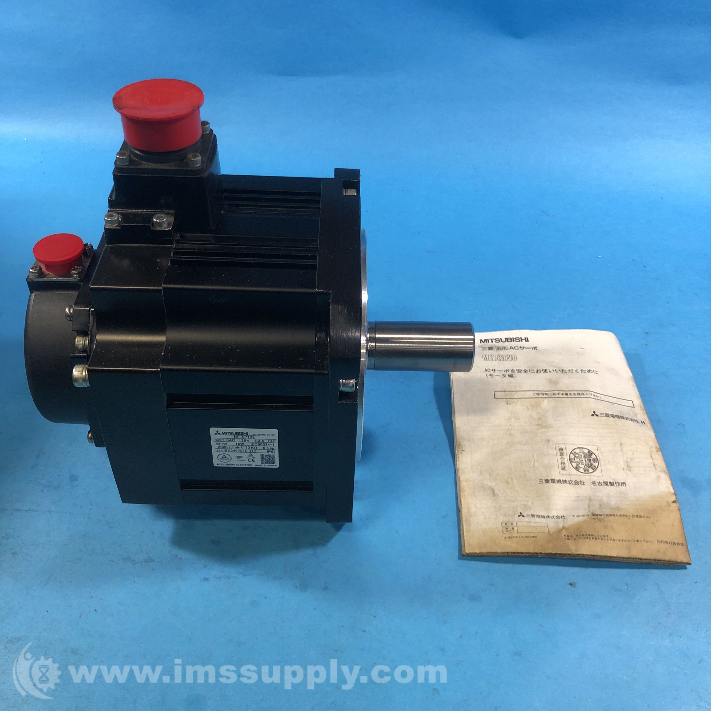 Mitsubishi HF-SP102 AC Servo Motor 2000RPM - IMS Supply