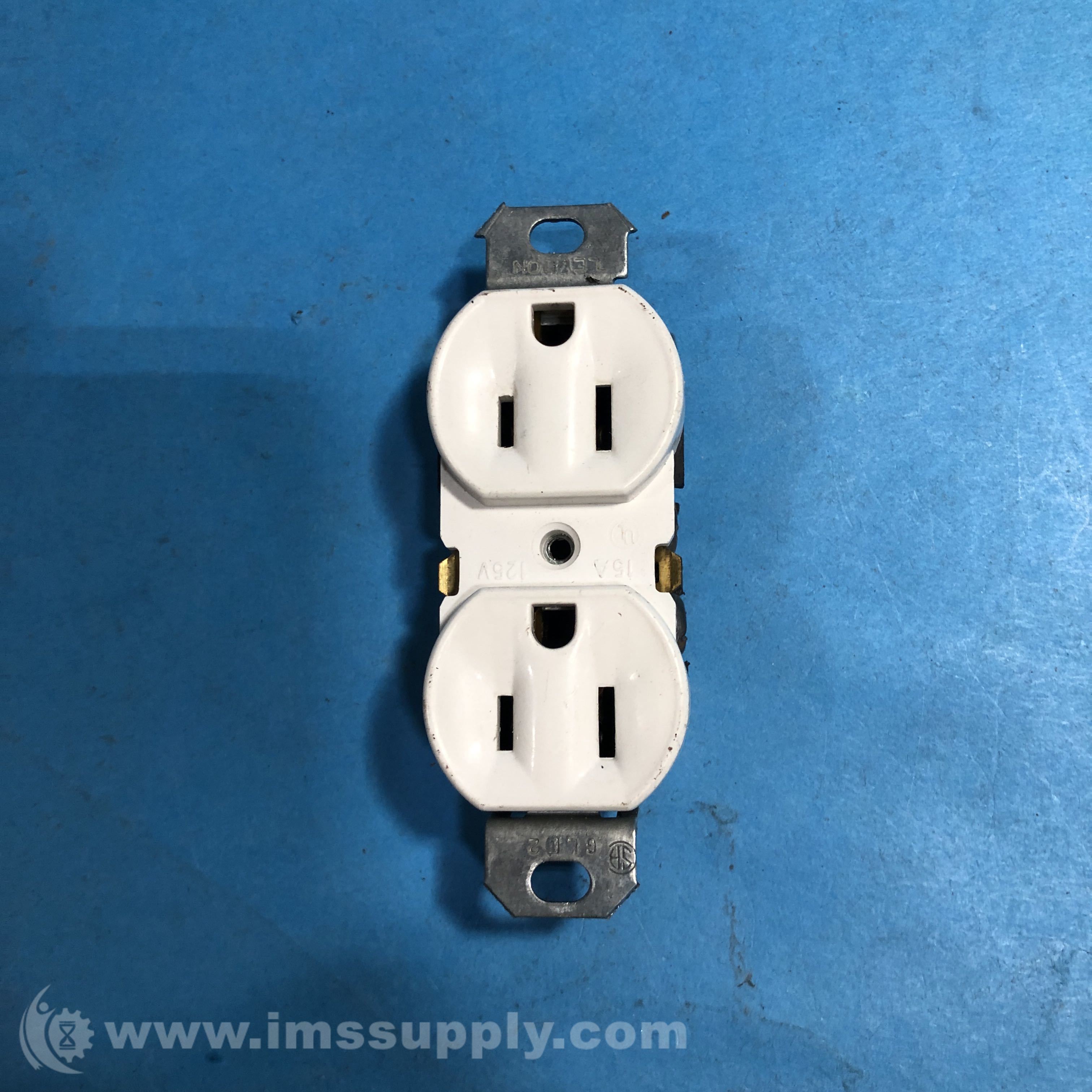 Leviton 5320-WCP Color: White Duplex Receptacle with Ears - IMS Supply