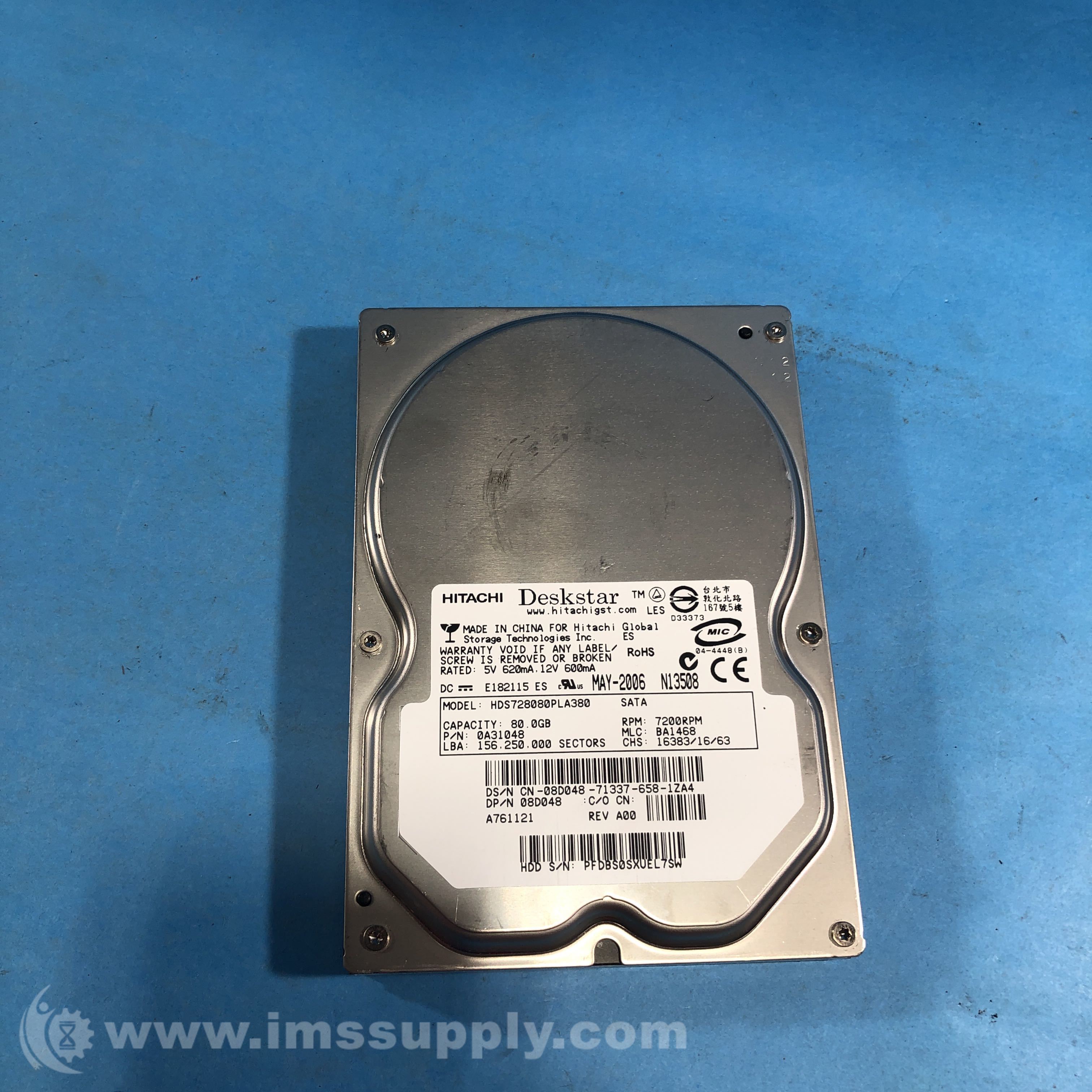 Hitachi HDS728080PLA380 Deskstar SATA Hard Drive - IMS Supply