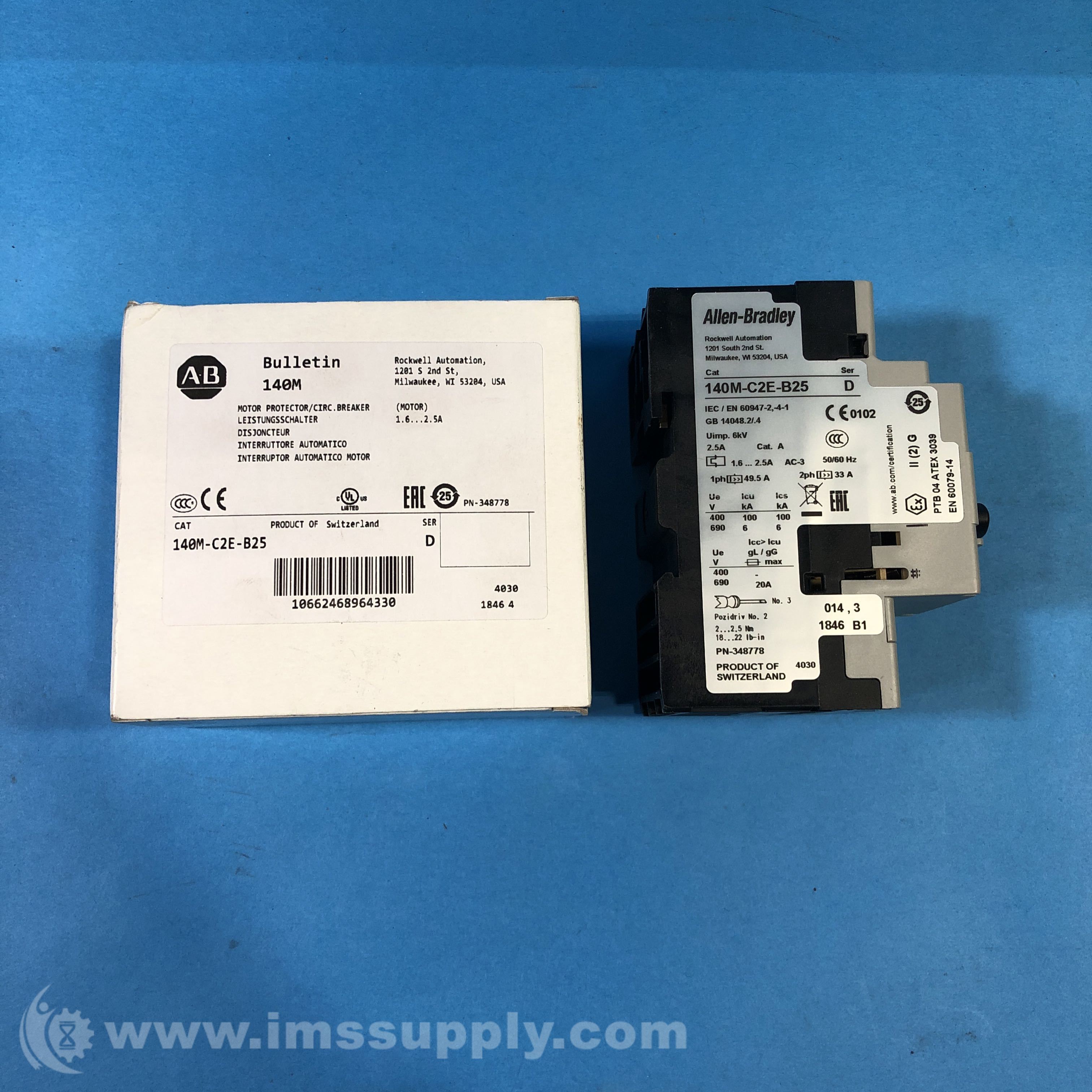 Allen Bradley 140M-C2E-B25 Circuit Breaker - IMS Supply