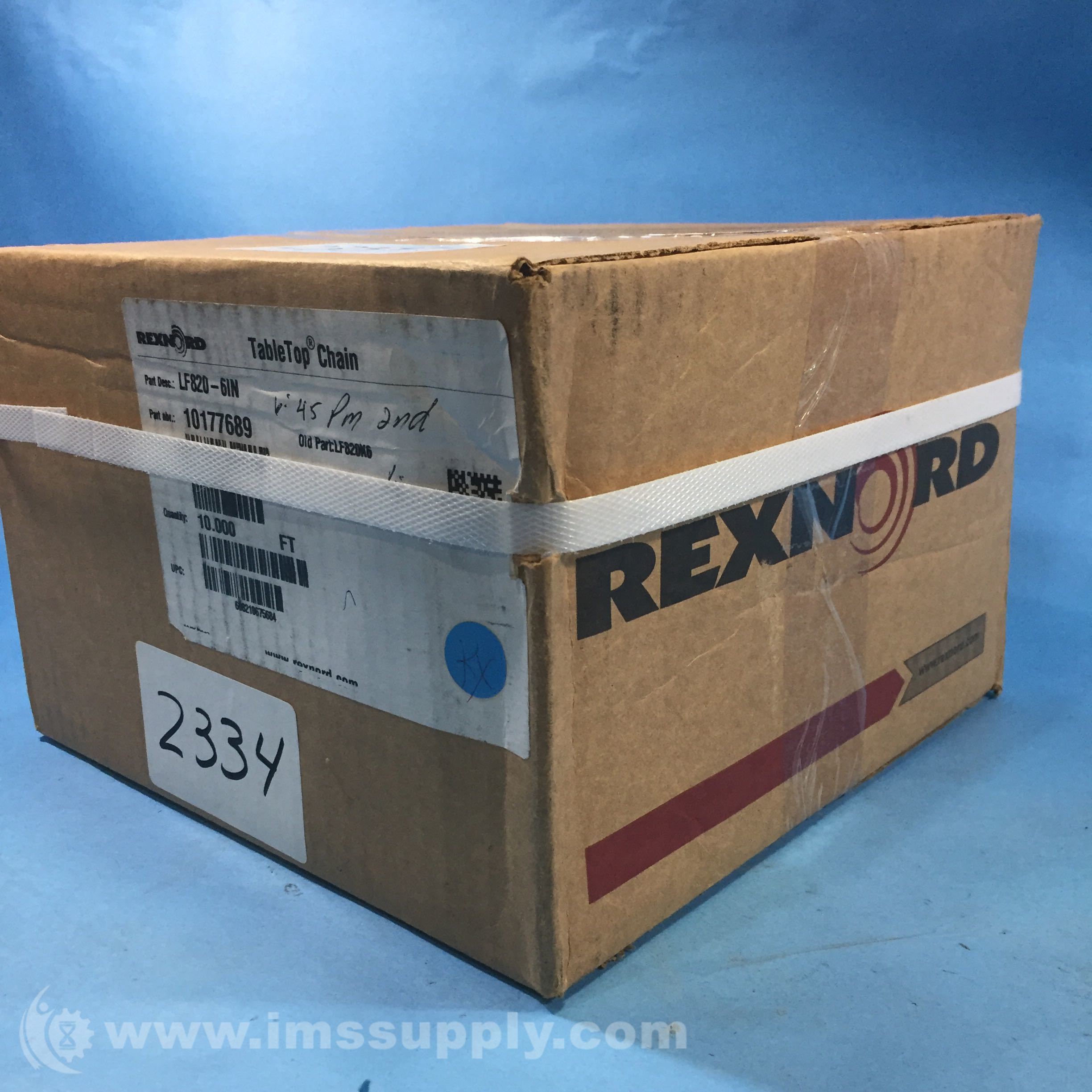 Rexnord 10177689 LF820 6 Inch Wide TableTop Chain Molded In Tan - IMS ...