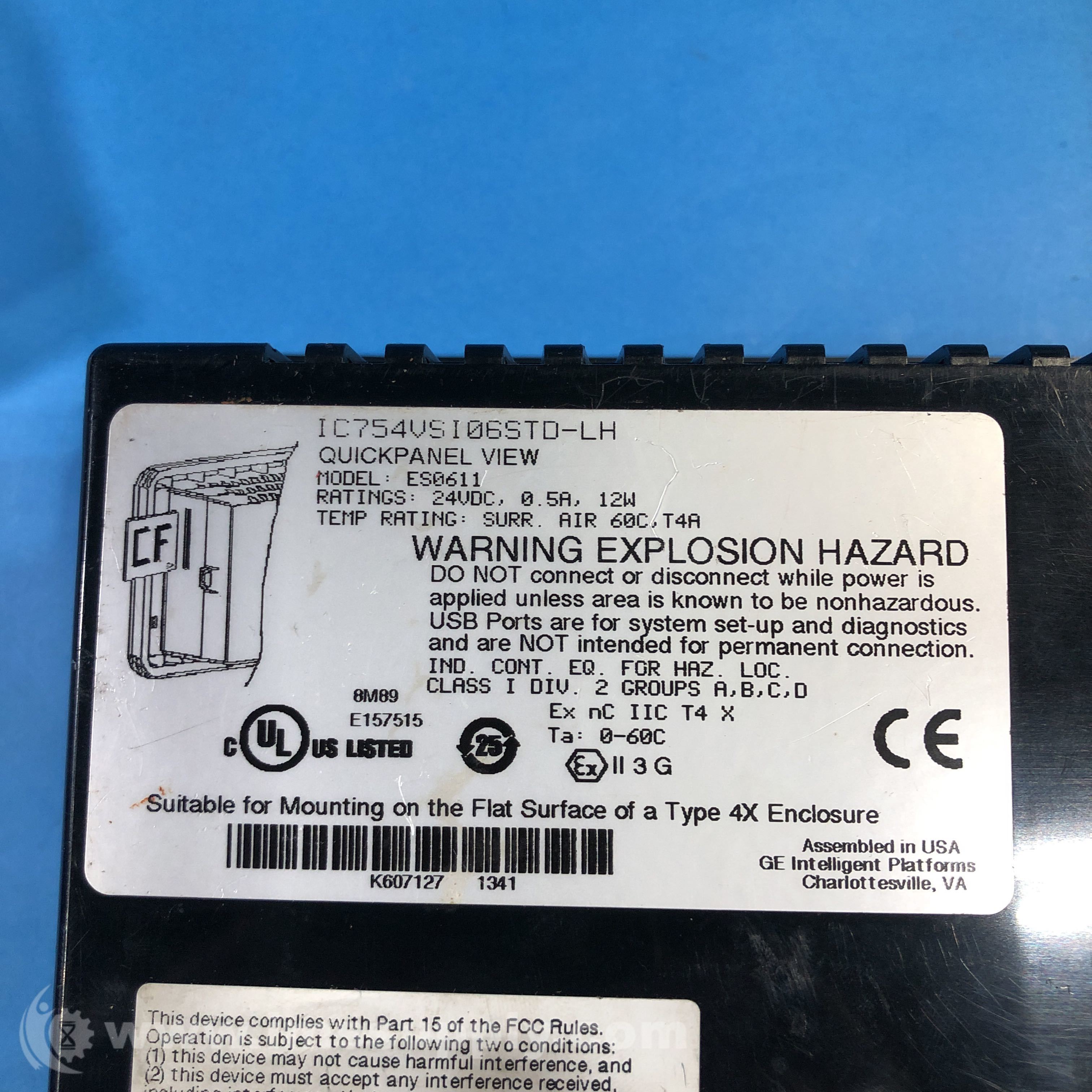 GE Fanuc IC754VSI06STD-LH Quickpanel View - IMS Supply