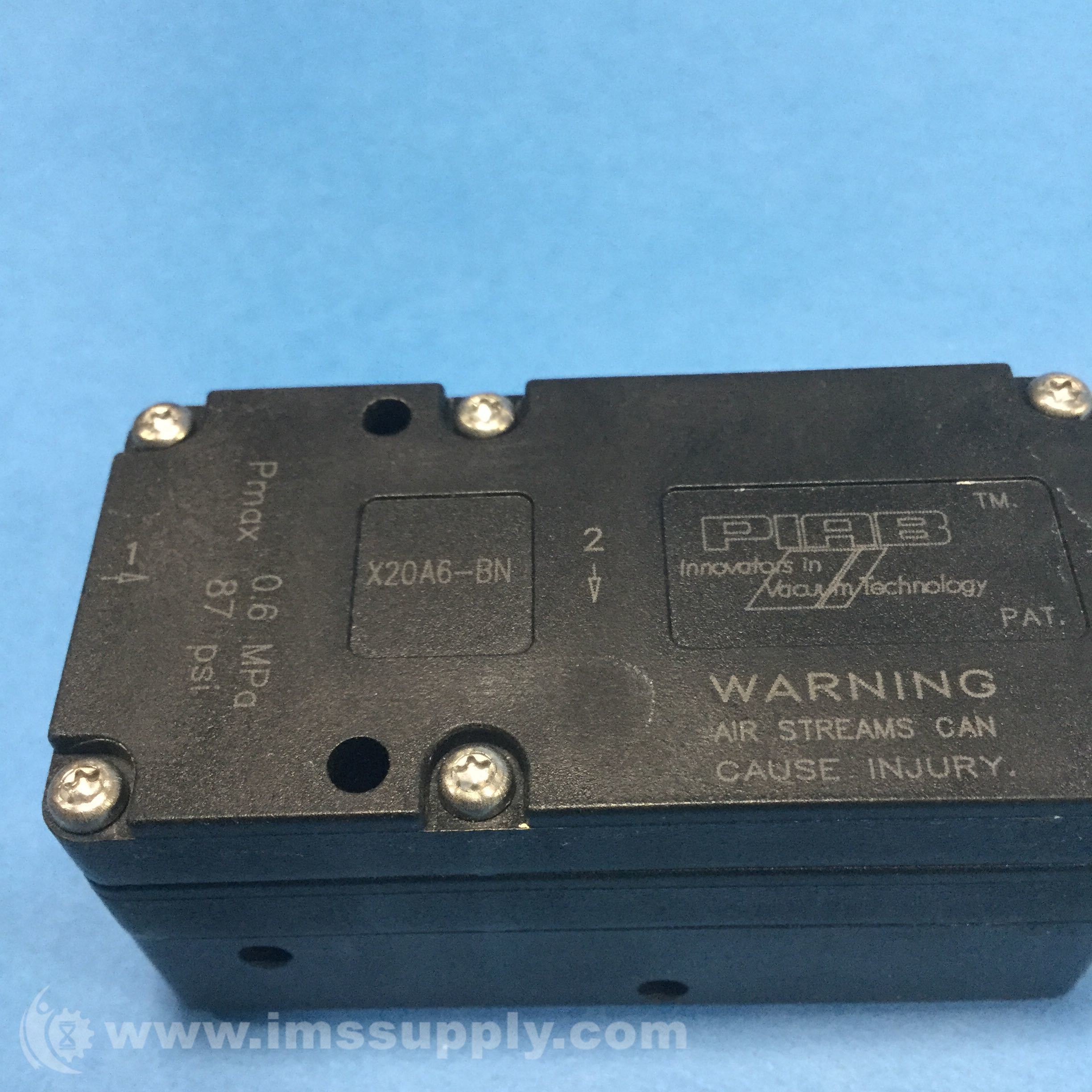 PIAB X20A6-BN Mini Vacuum Pump - IMS Supply