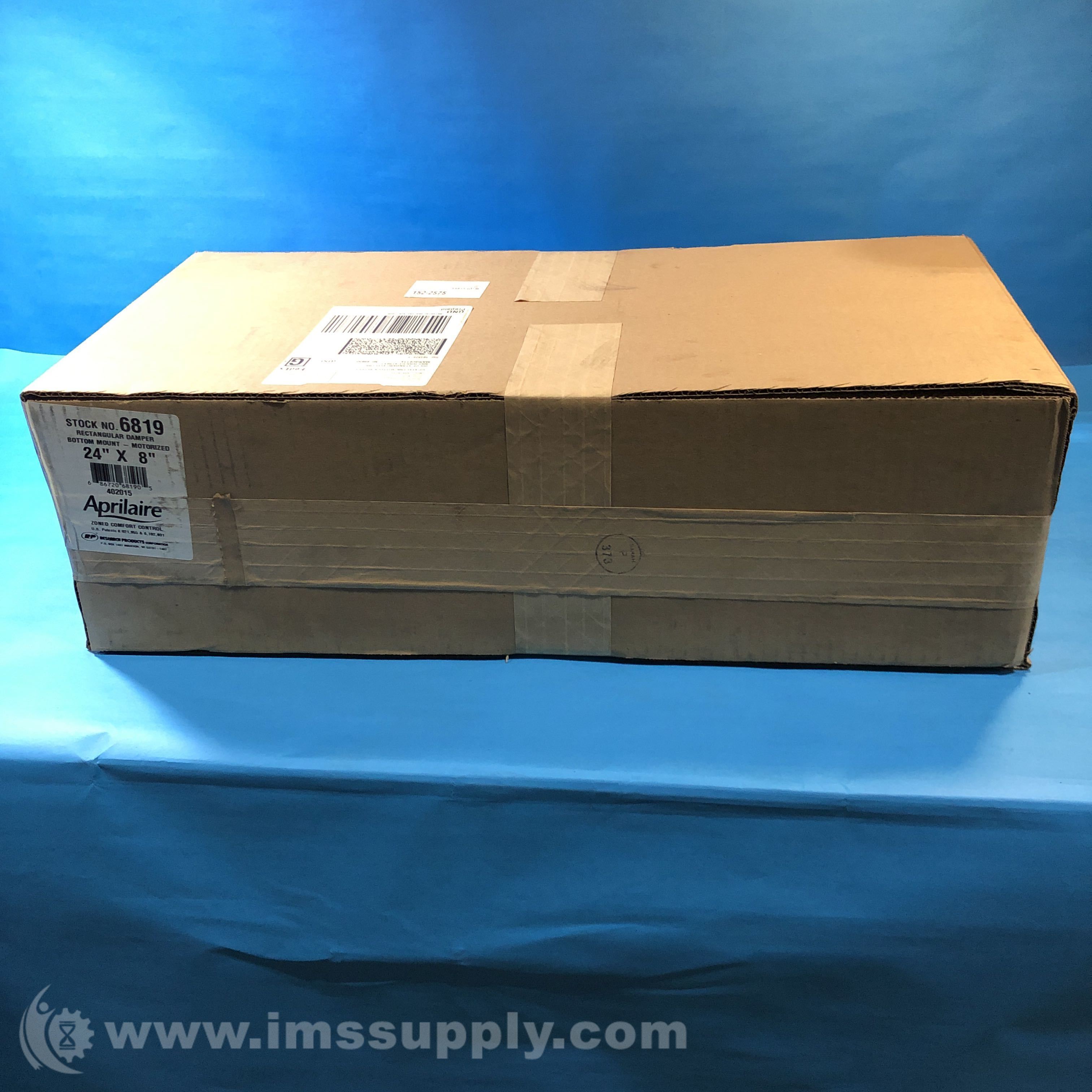 Aprilaire 6819 8 x 24 Rectangular Bottom Mounted Damper - IMS Supply