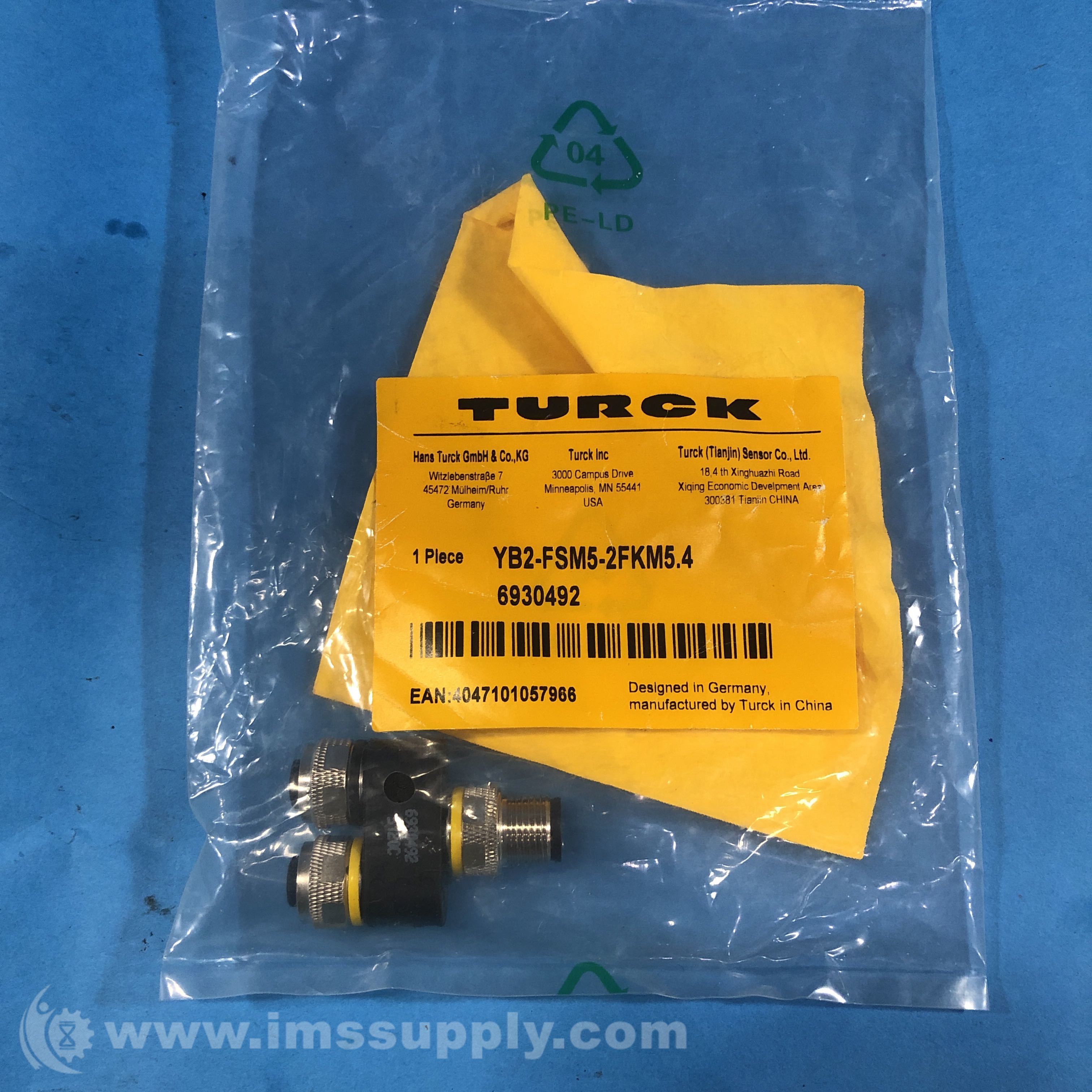 Turck YB2-FSM5-2FKM5.4 Y-Splitter without Cable - IMS Supply Turck YB2-FSM5-2FKM5.4 Y-Splitter without Cable - IMS Supply