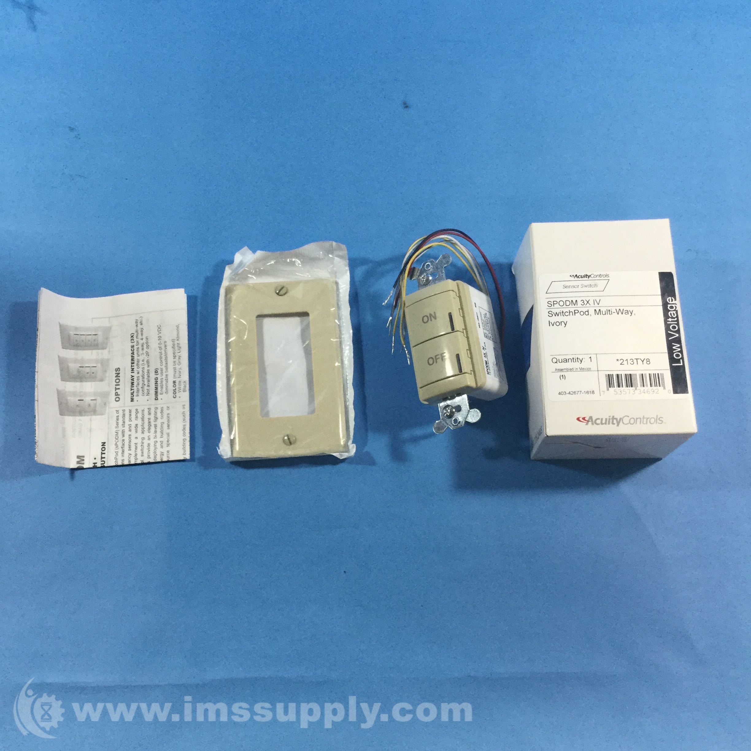 Acuity Controls SPODM 3X IV SwitchPod, Multi-Way, Ivory - IMS Supply