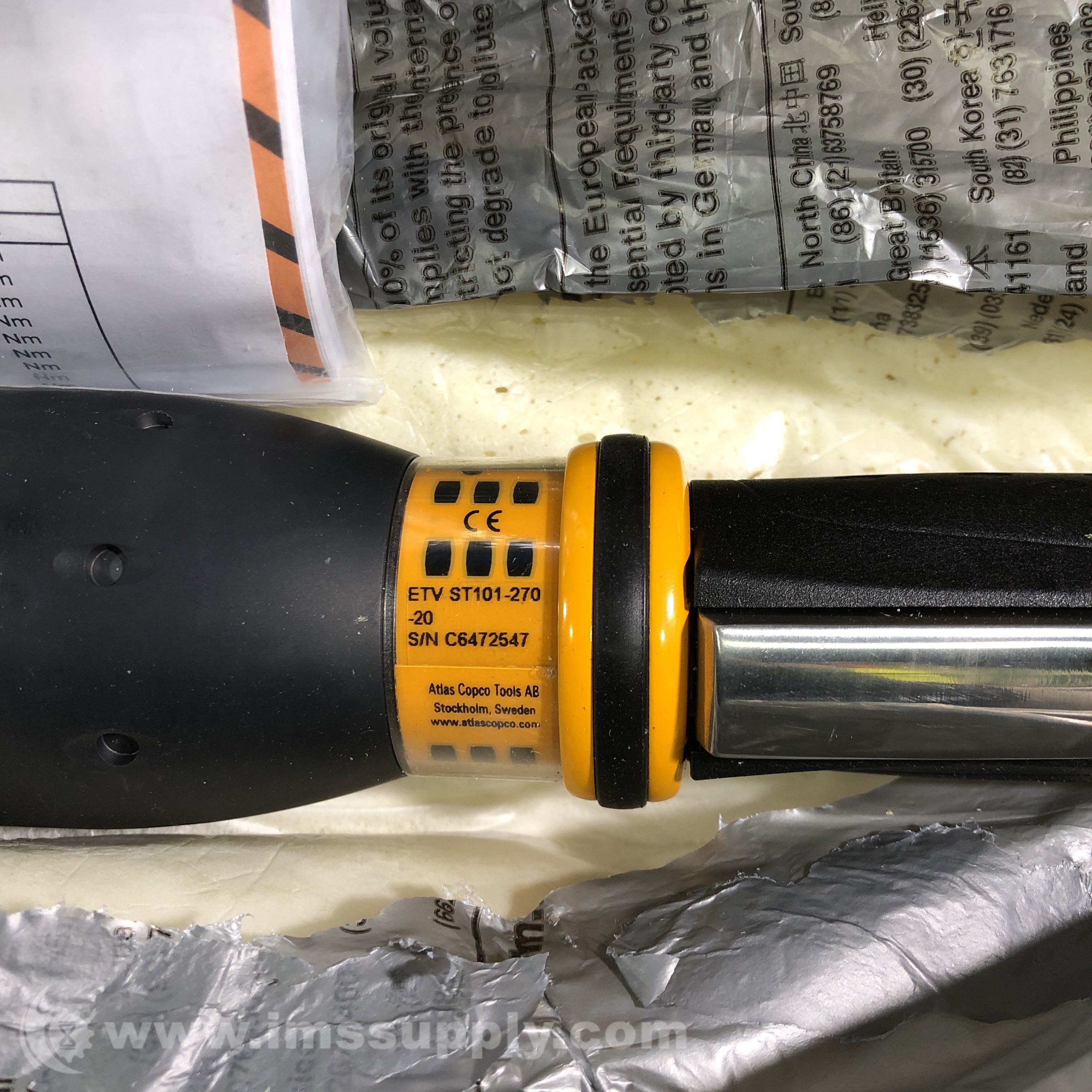 Atlas Copco ETV ST101-270-20 Nutrunner Torque Gun - IMS Supply