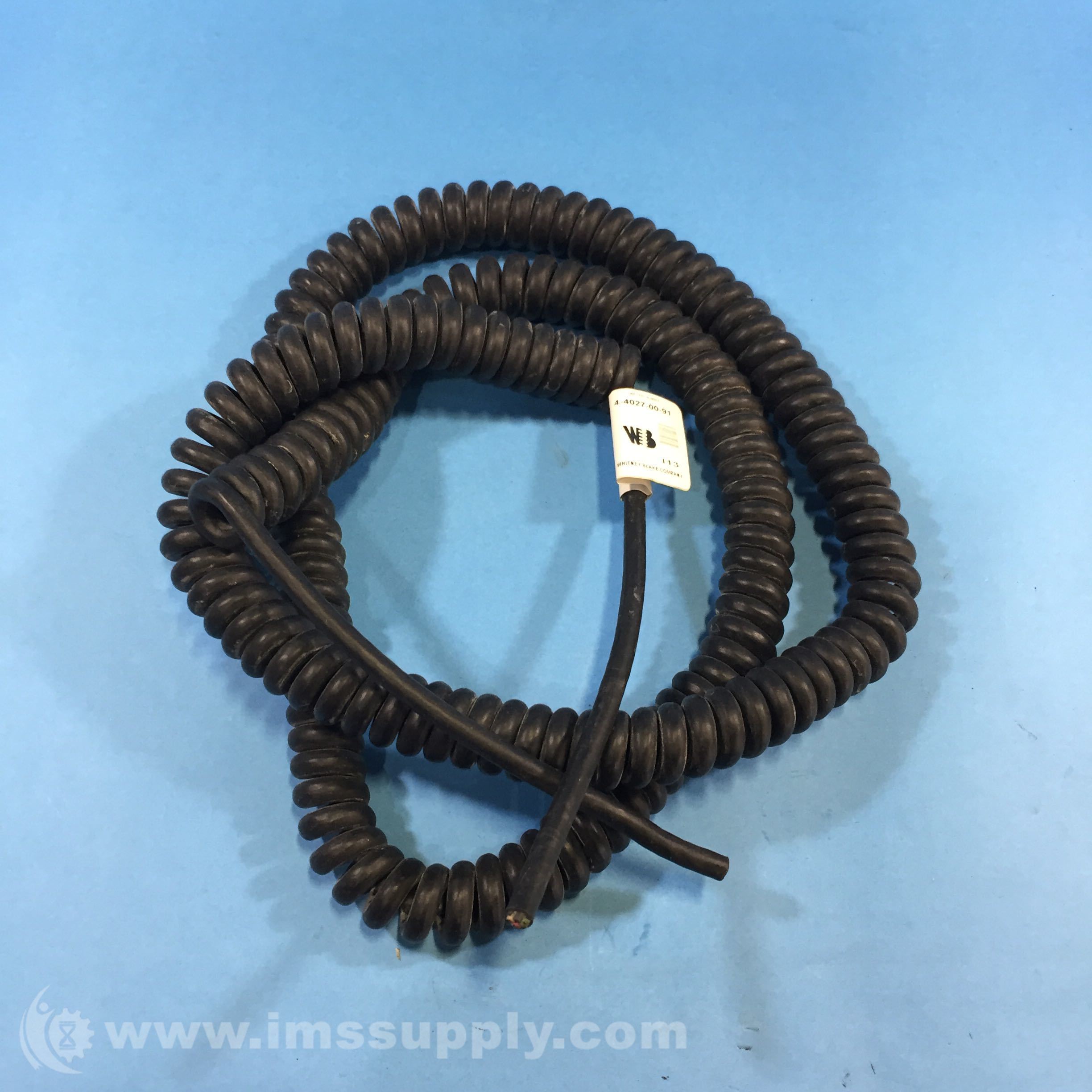 Whitney 4-4027-00-91 Coiled Communication Cable Cord - IMS Supply
