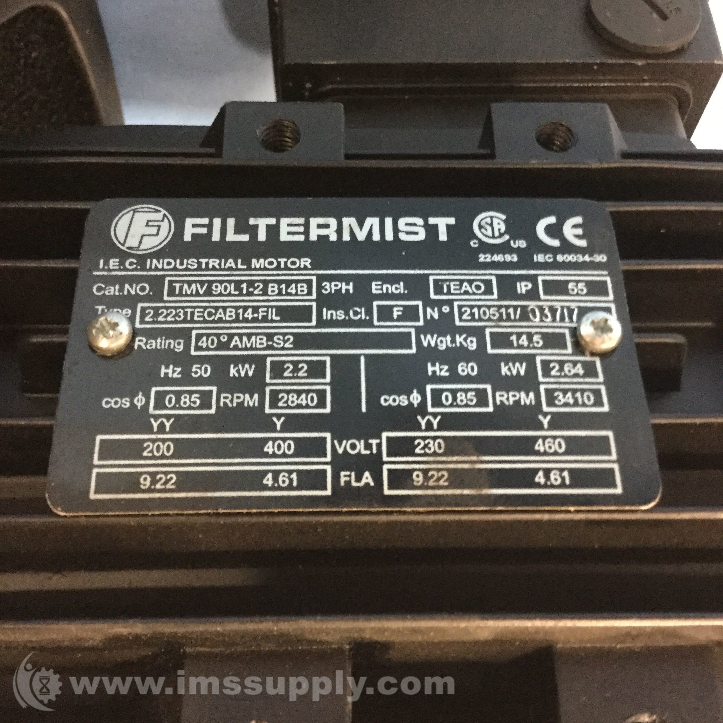 Royal FX-1200 Filtermist Mist Collector, Cat NO: TMV 90L1-2 B14B - IMS ...