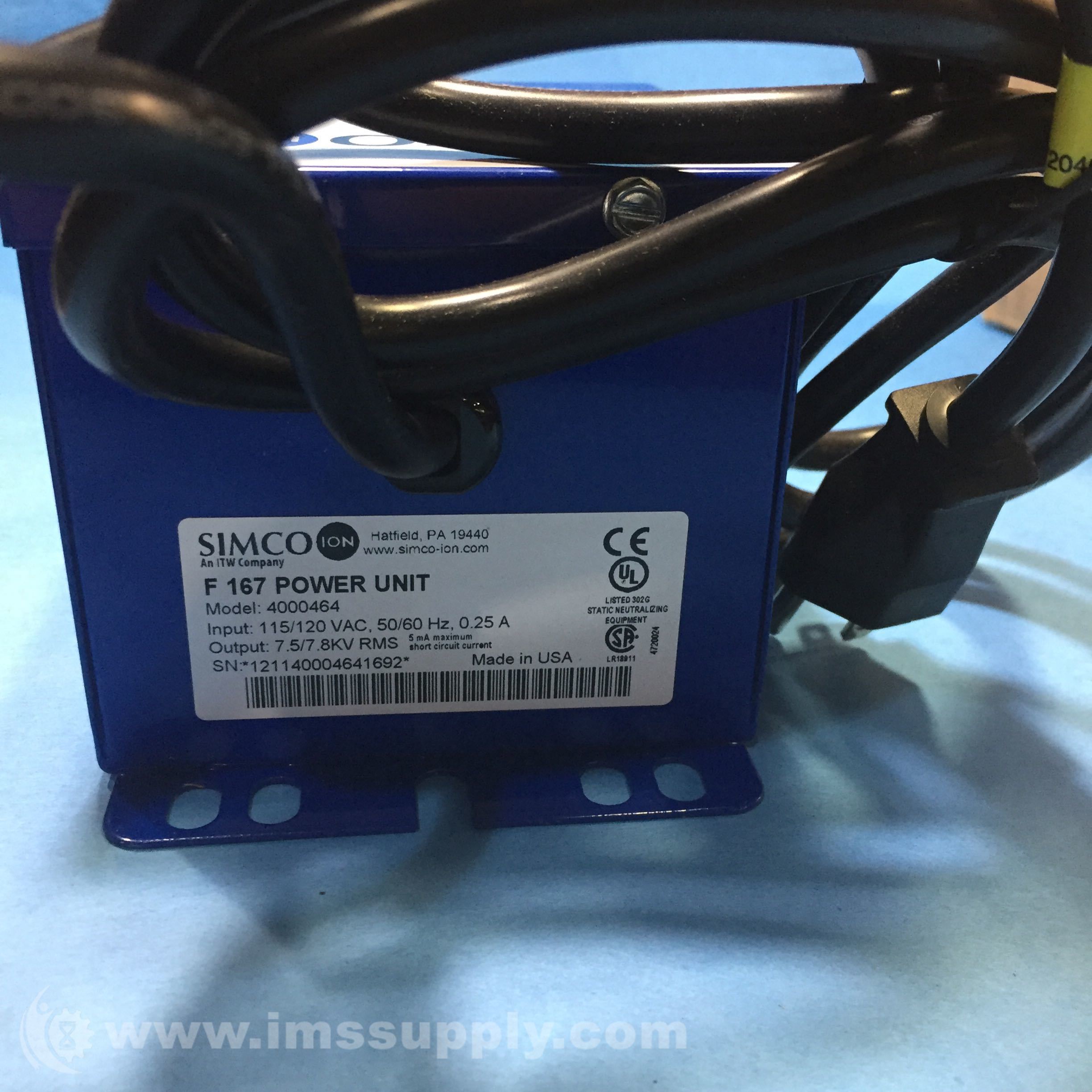 Simco Ion 4000464 Linear Power Supply, ITE, 2 Outputs, 7 kV, 3 mA - IMS ...