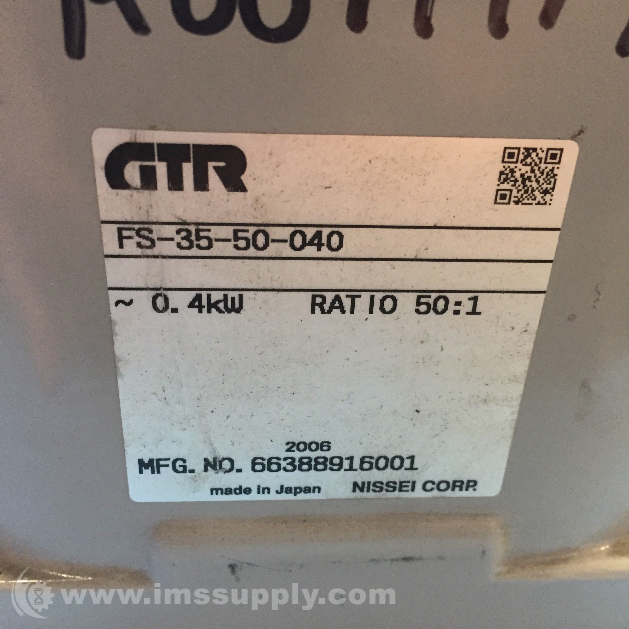 Nissei FS-35-50-040 Gear Reducer - IMS Supply