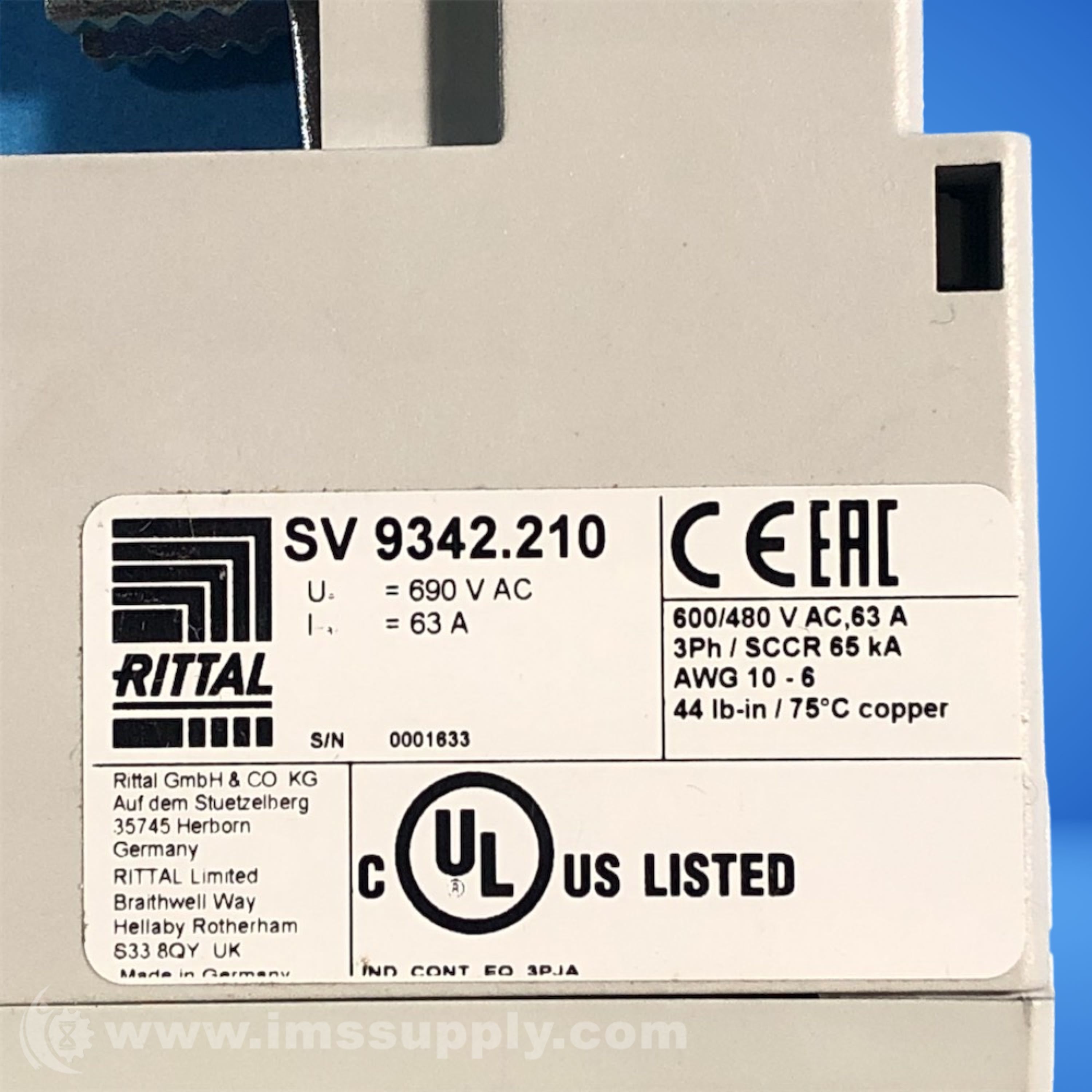 Rittal SV9342.210 Connection Adaptor - IMS Supply