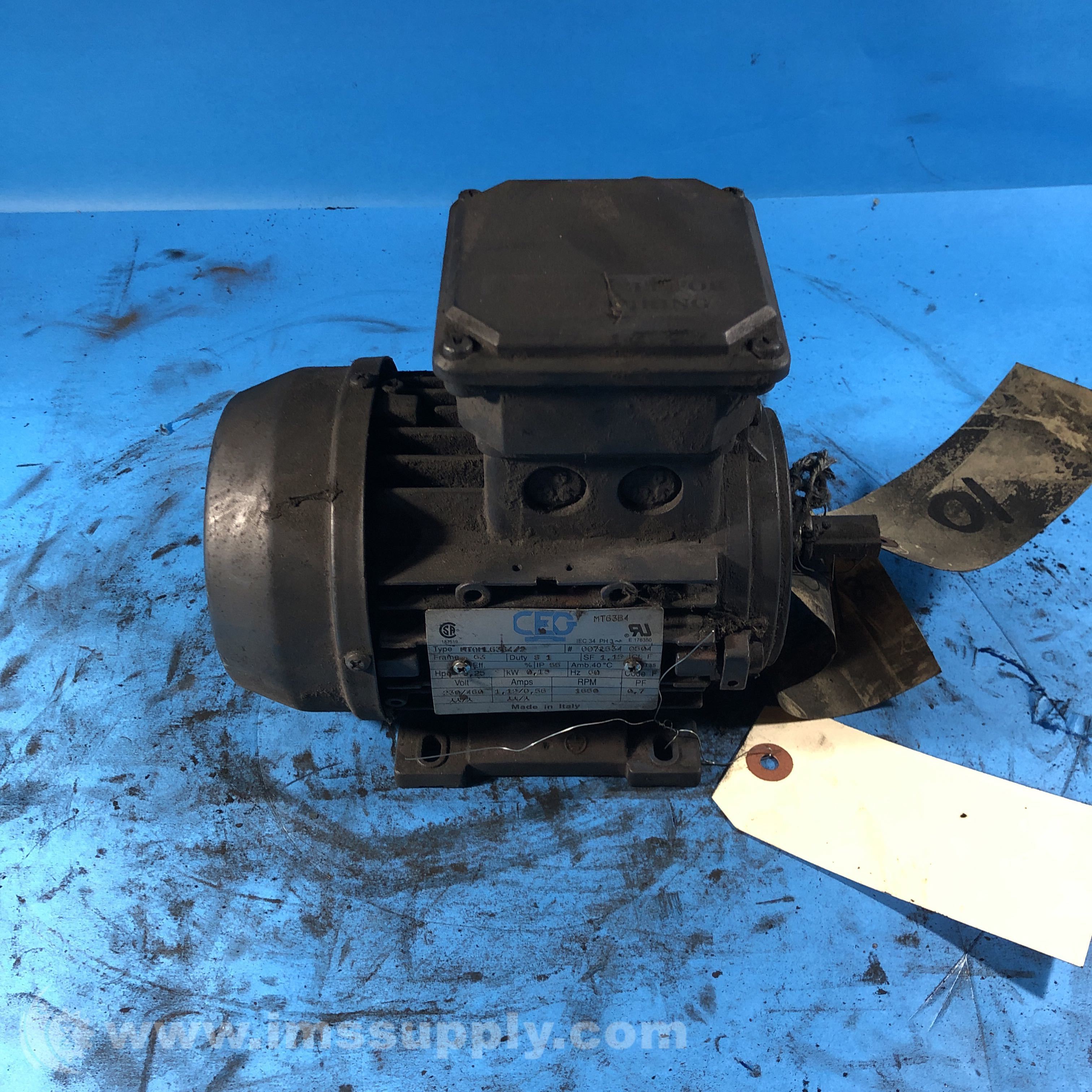 CEG Electric Motors MT0ML63B4/2 Electric Motor, 1650 RPM, Frame63 - IMS ...