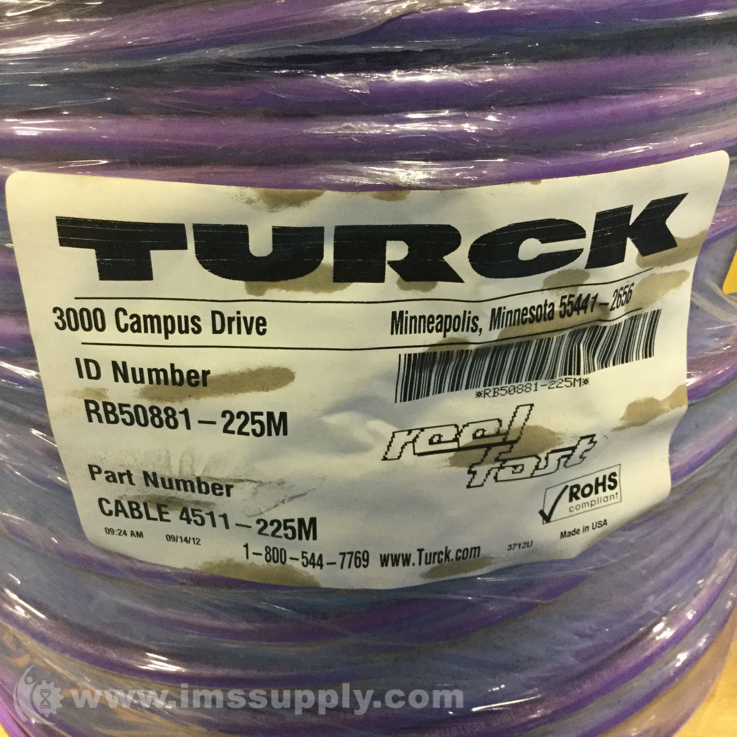 Turck CABLE 4511-225M RB50881-225M, 225m Bulk Cable - IMS Supply