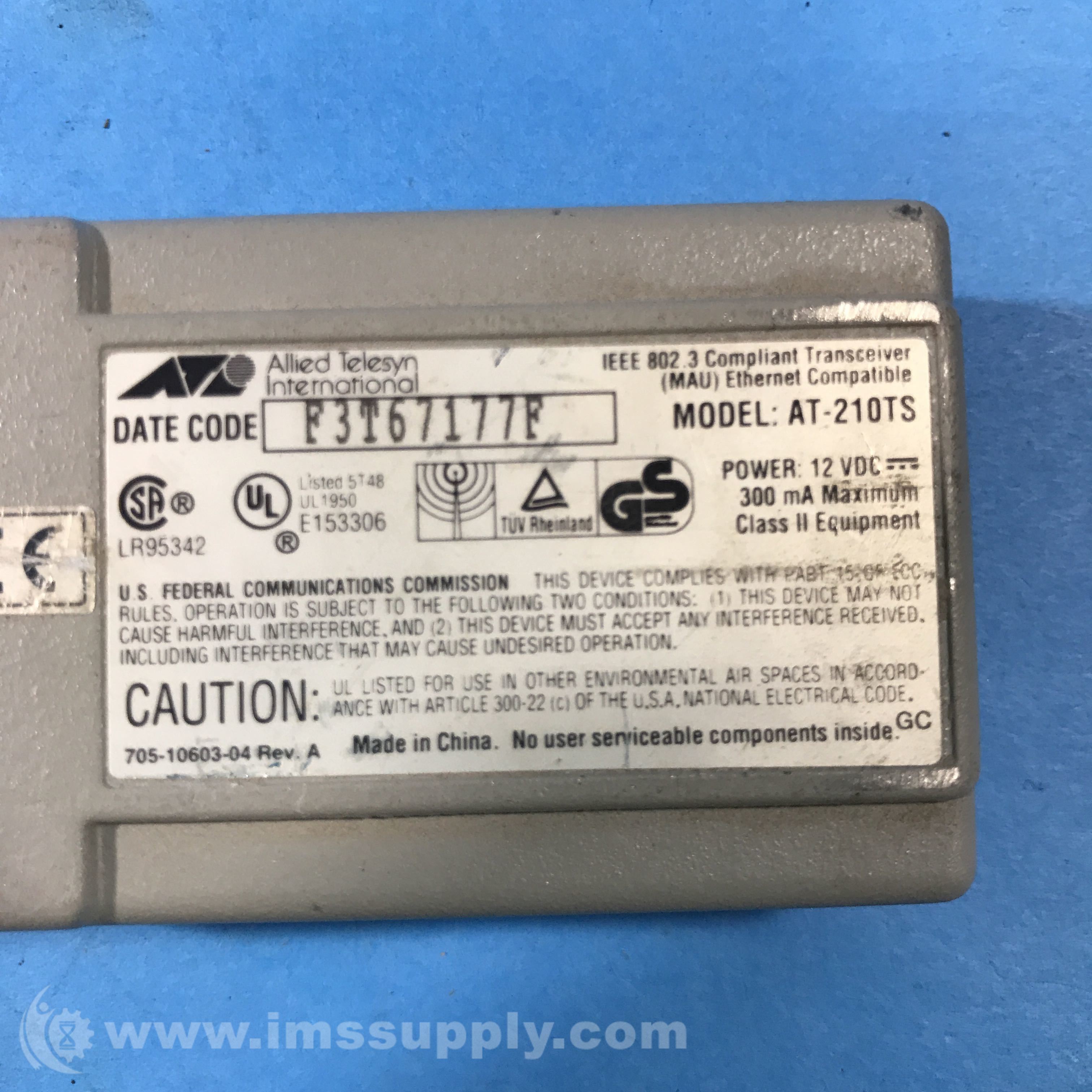 Allied Telesis AT-210TS CentreCOM Twisted Pair Transceiver - IMS Supply