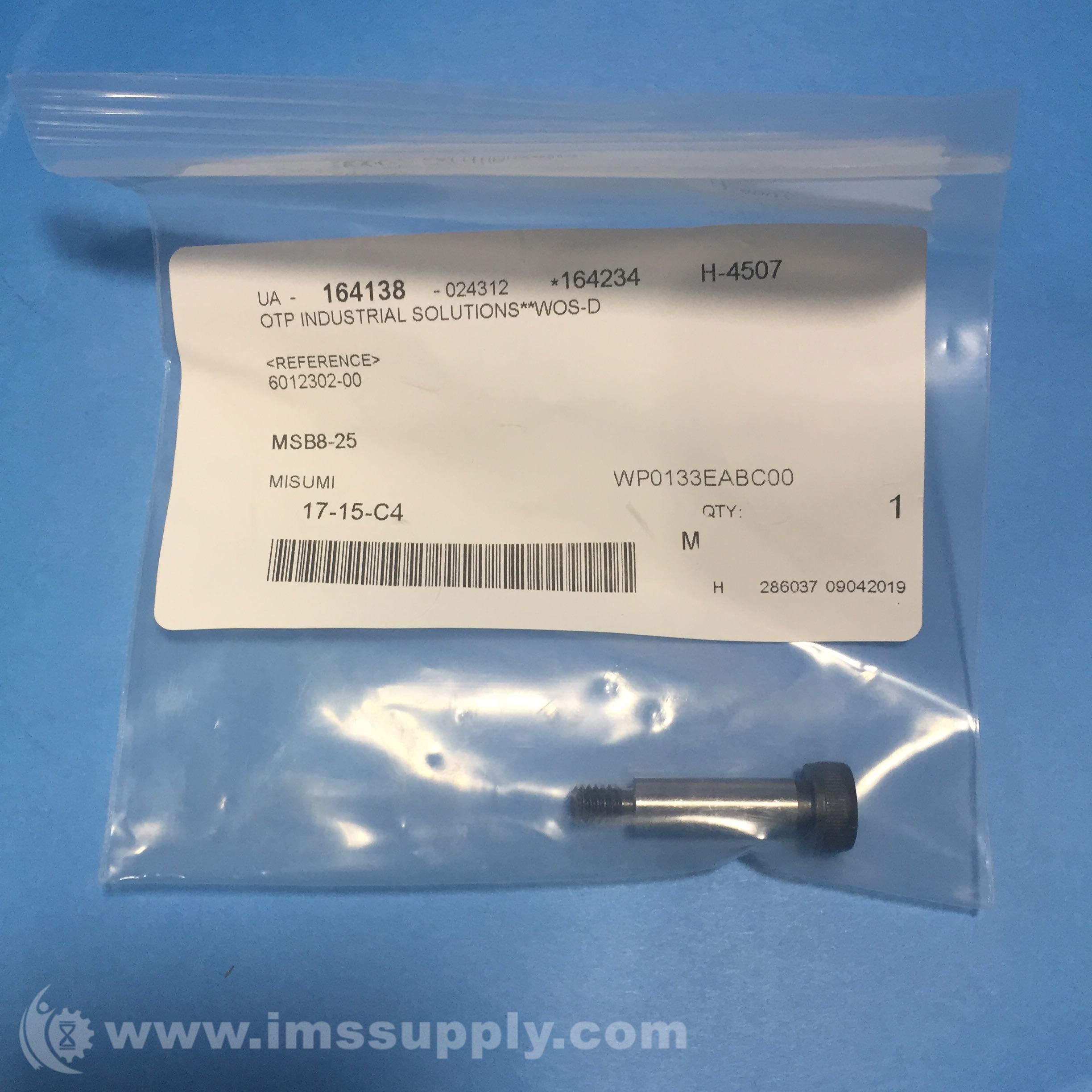 Misumi MSB8-25 Stripper Bolt Male Threads - IMS Supply