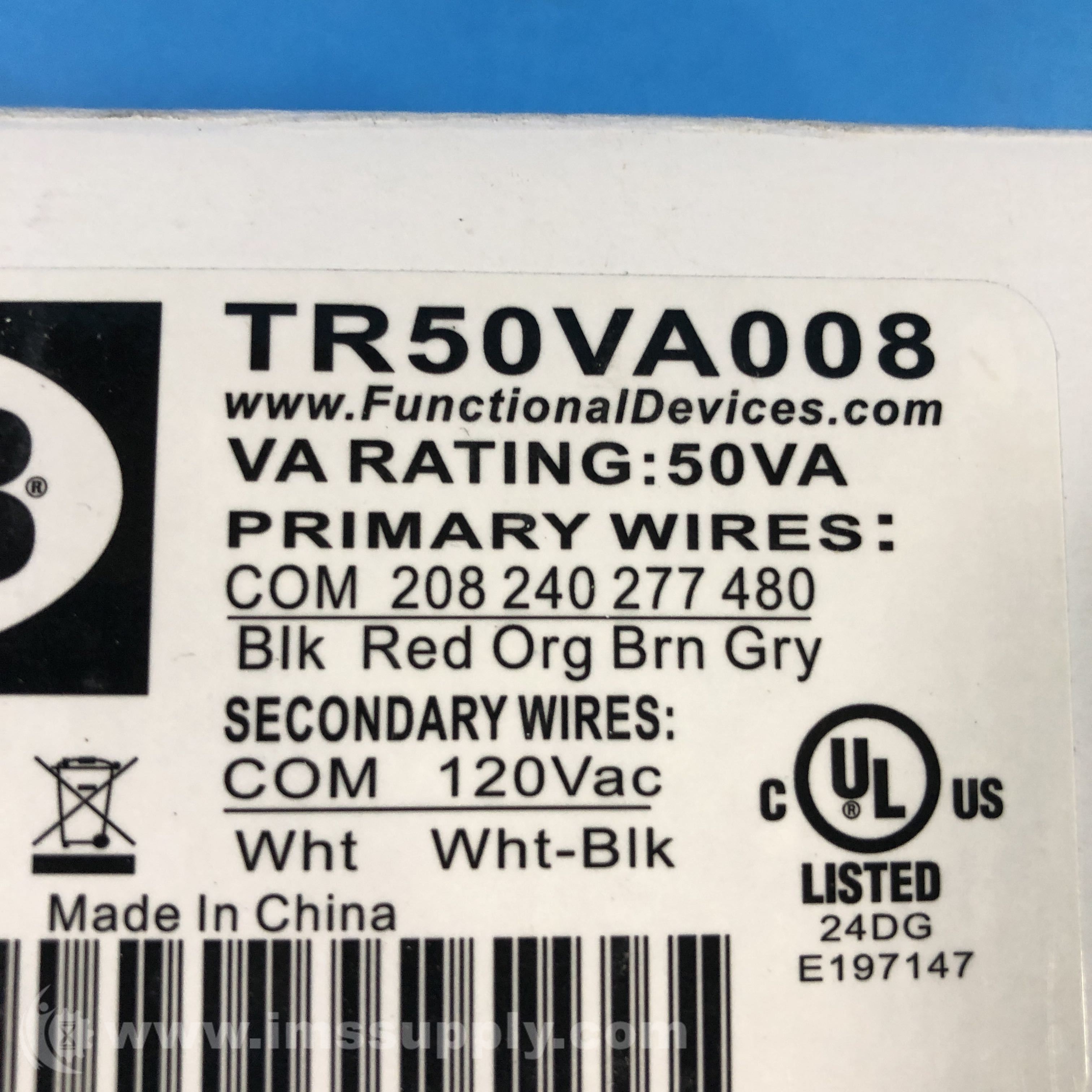 RIB TR50VA008 General Purpose Transformer, RIB Series - IMS Supply